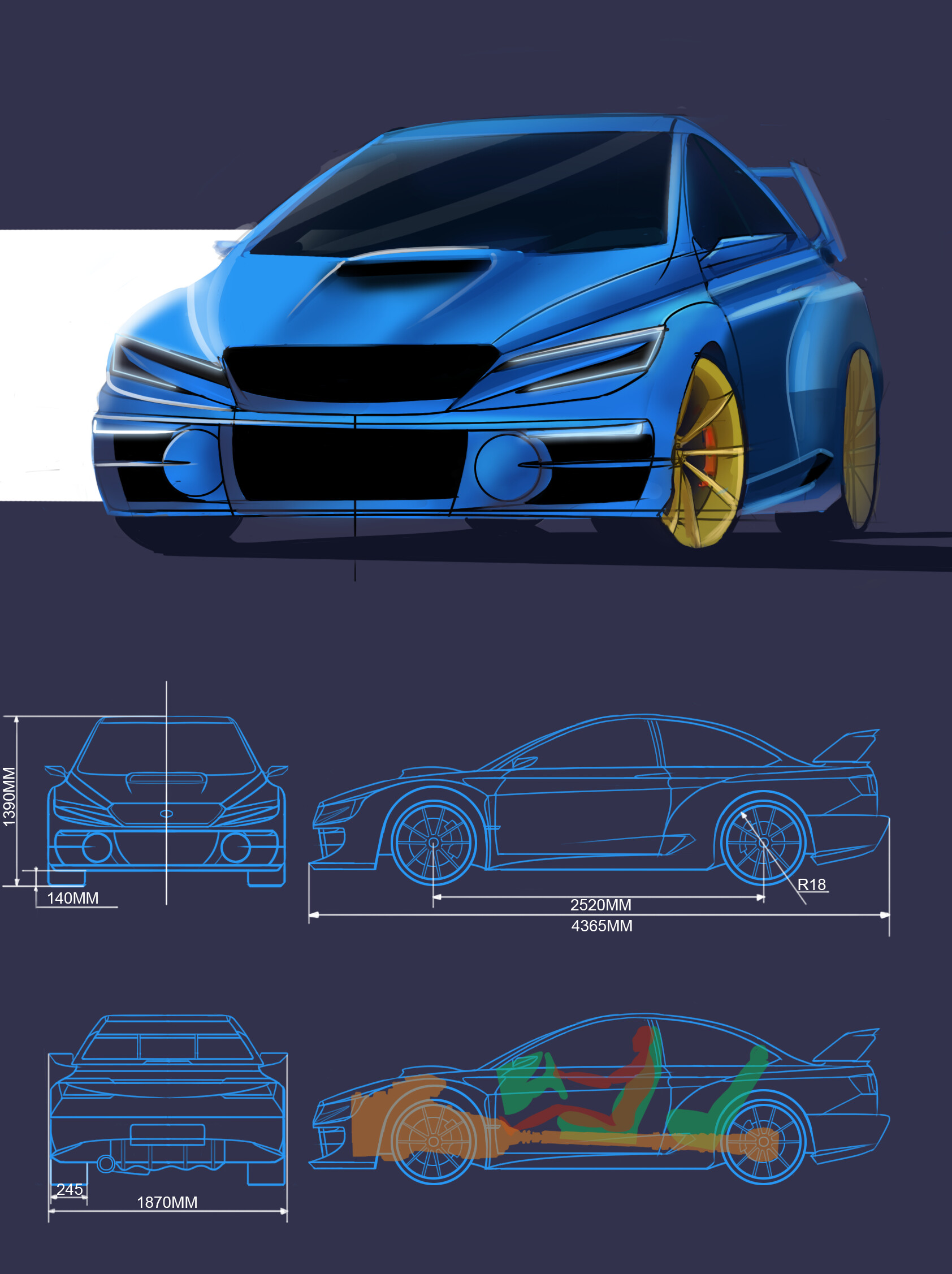 ArtStation - Quick sketch of a Subaru