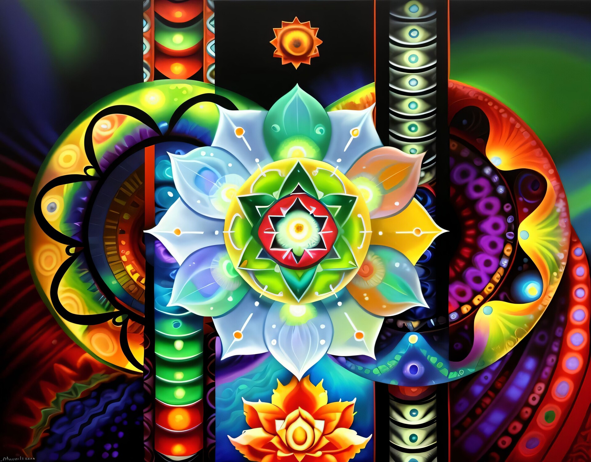 ArtStation - Anahata chakra oil painting improved with Stable Diffusion AI generator