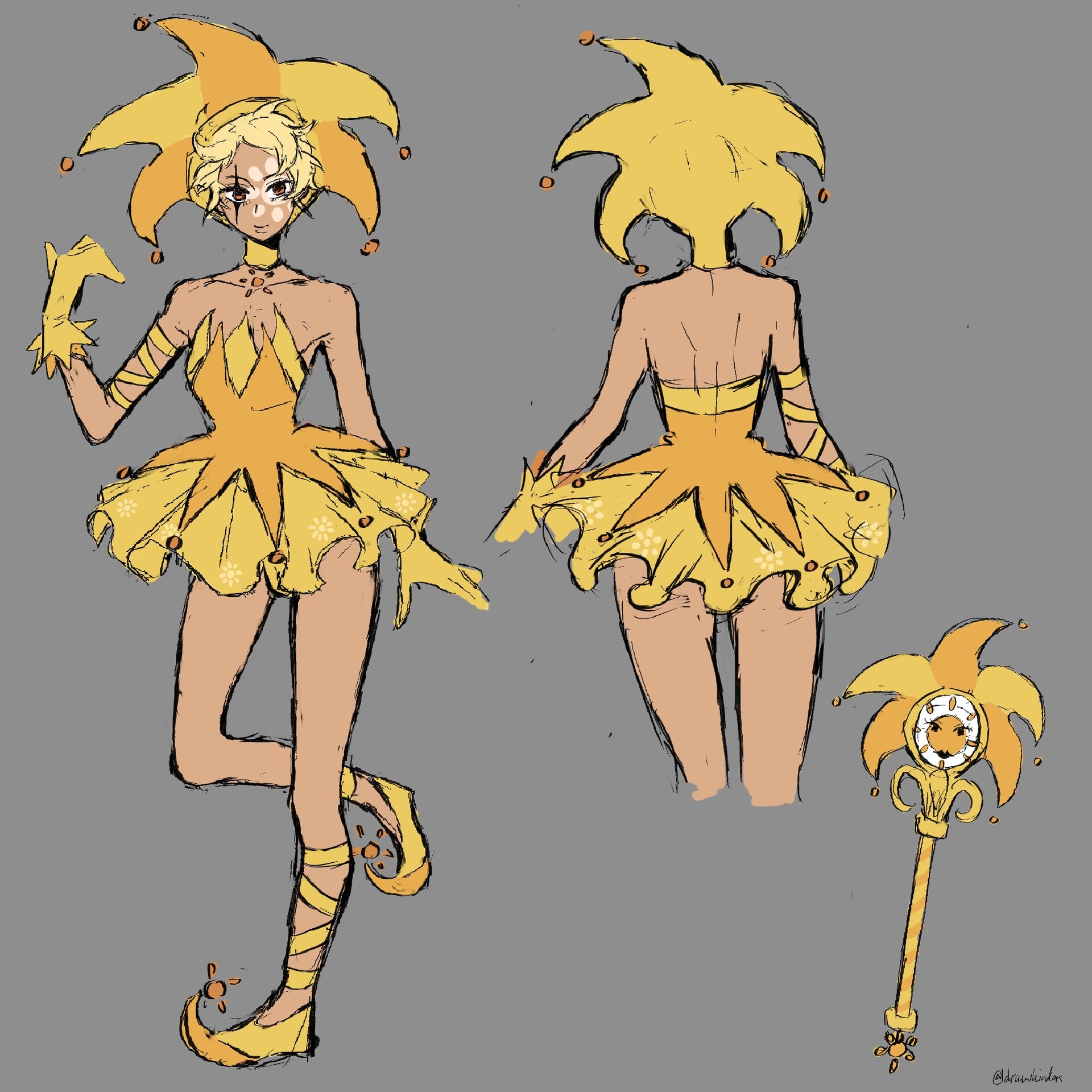 ArtStation - Sun jester magical girl concept