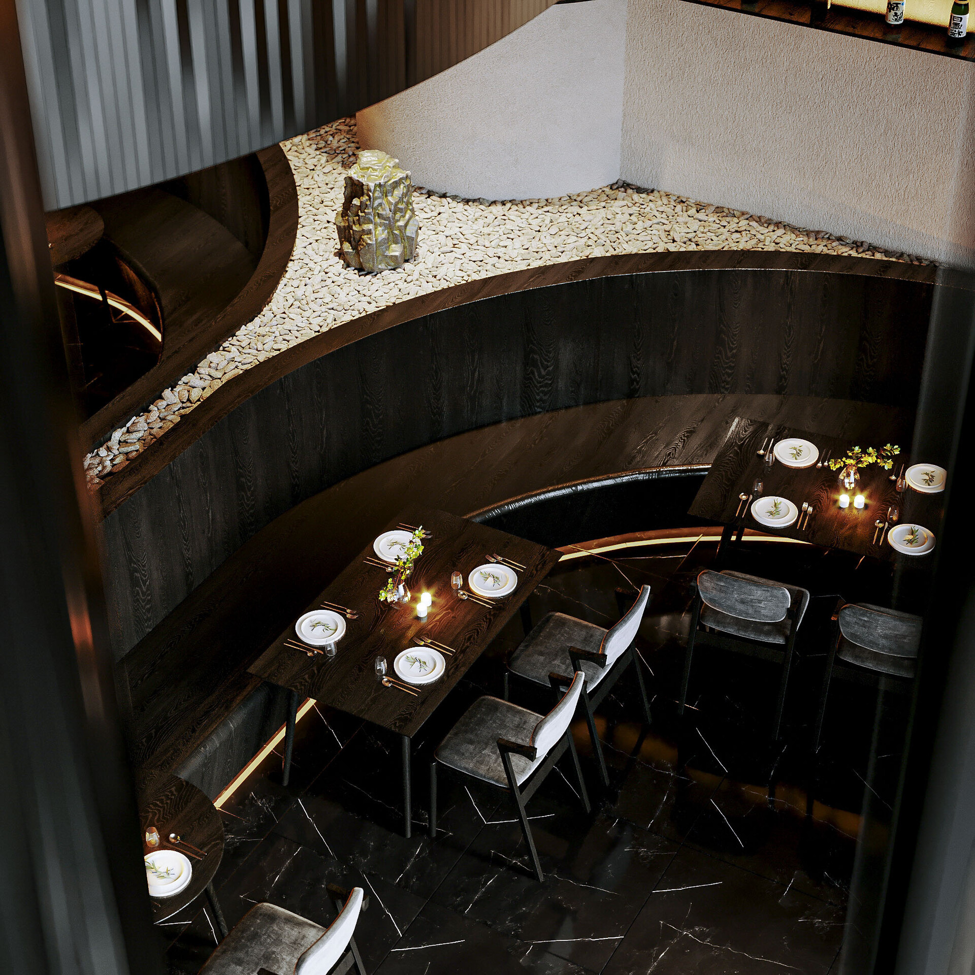 Archviz Hub - Design and Visualize Your Ideas - Black Restaurant Design