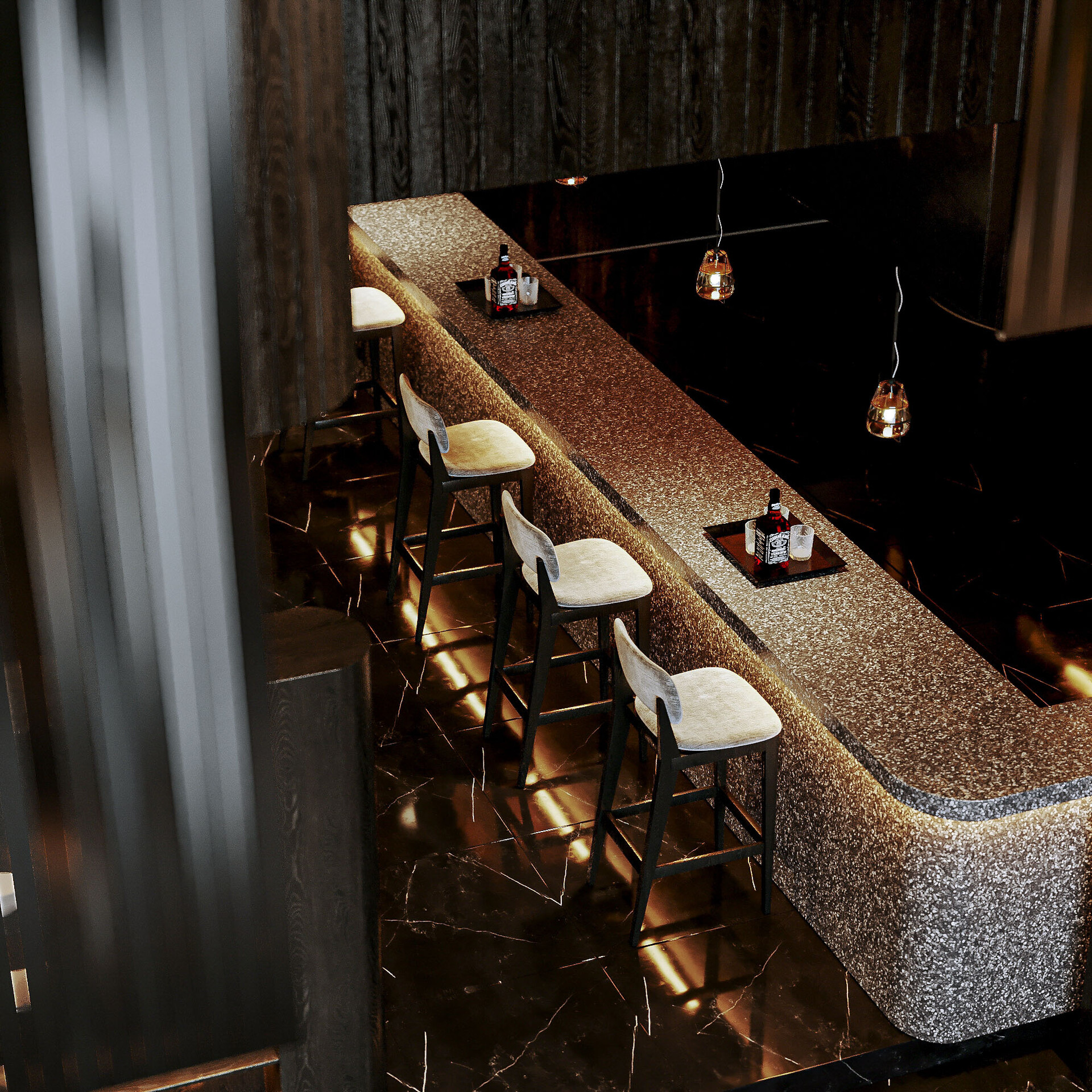 Archviz Hub - Design and Visualize Your Ideas - Black Restaurant Design