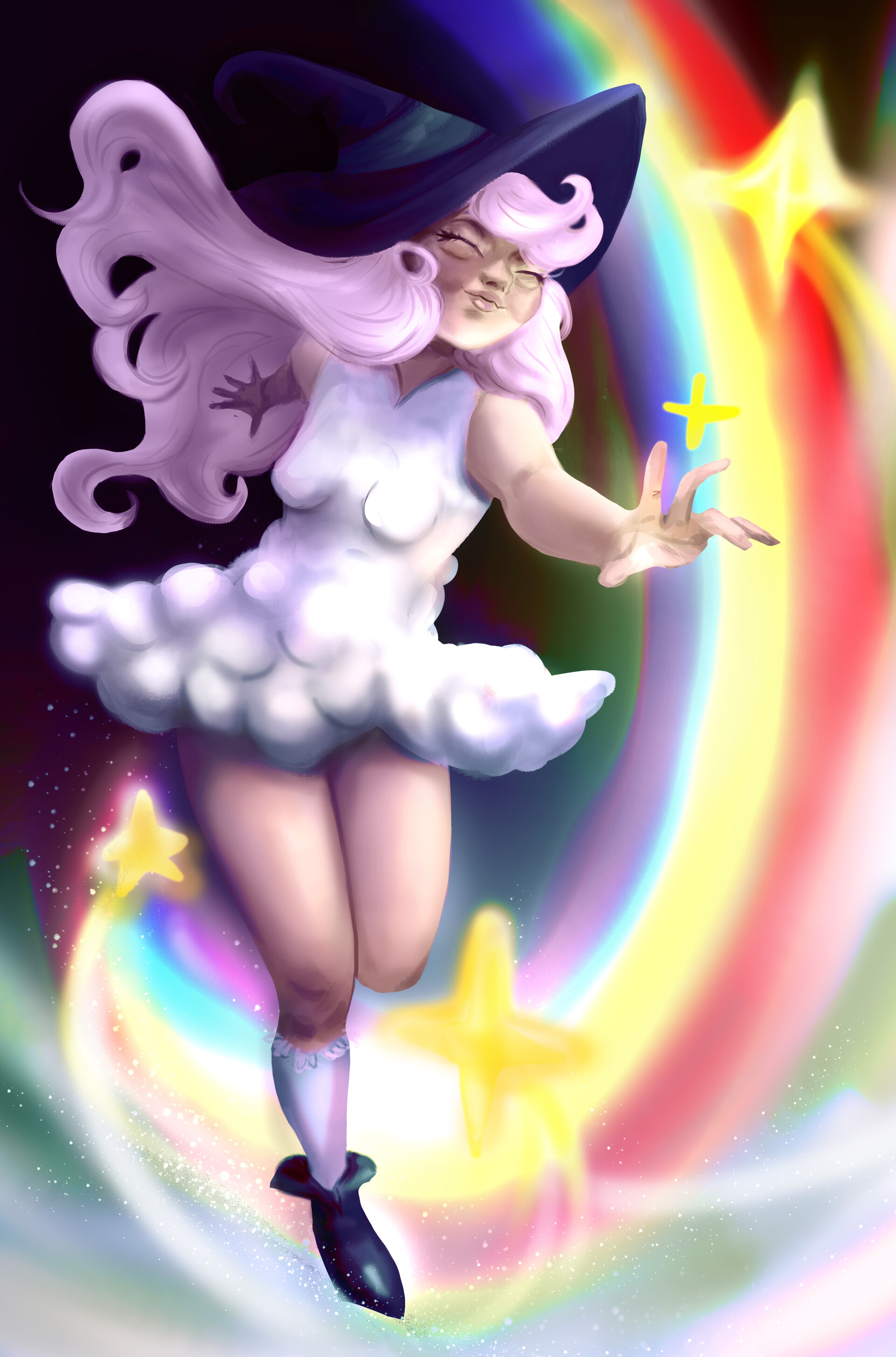 ArtStation - rainbow witch