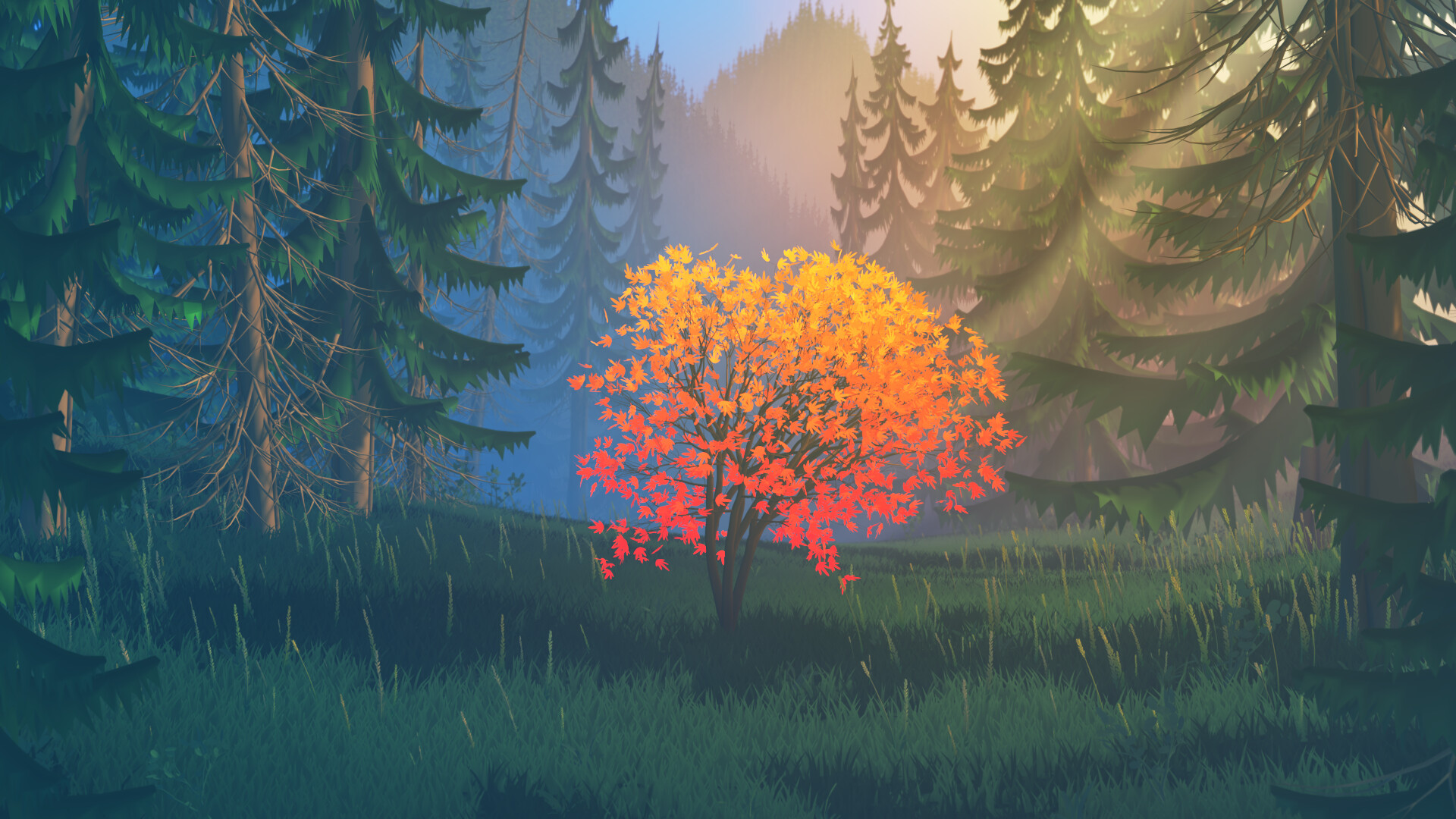 ArtStation - Stylized 3D forest