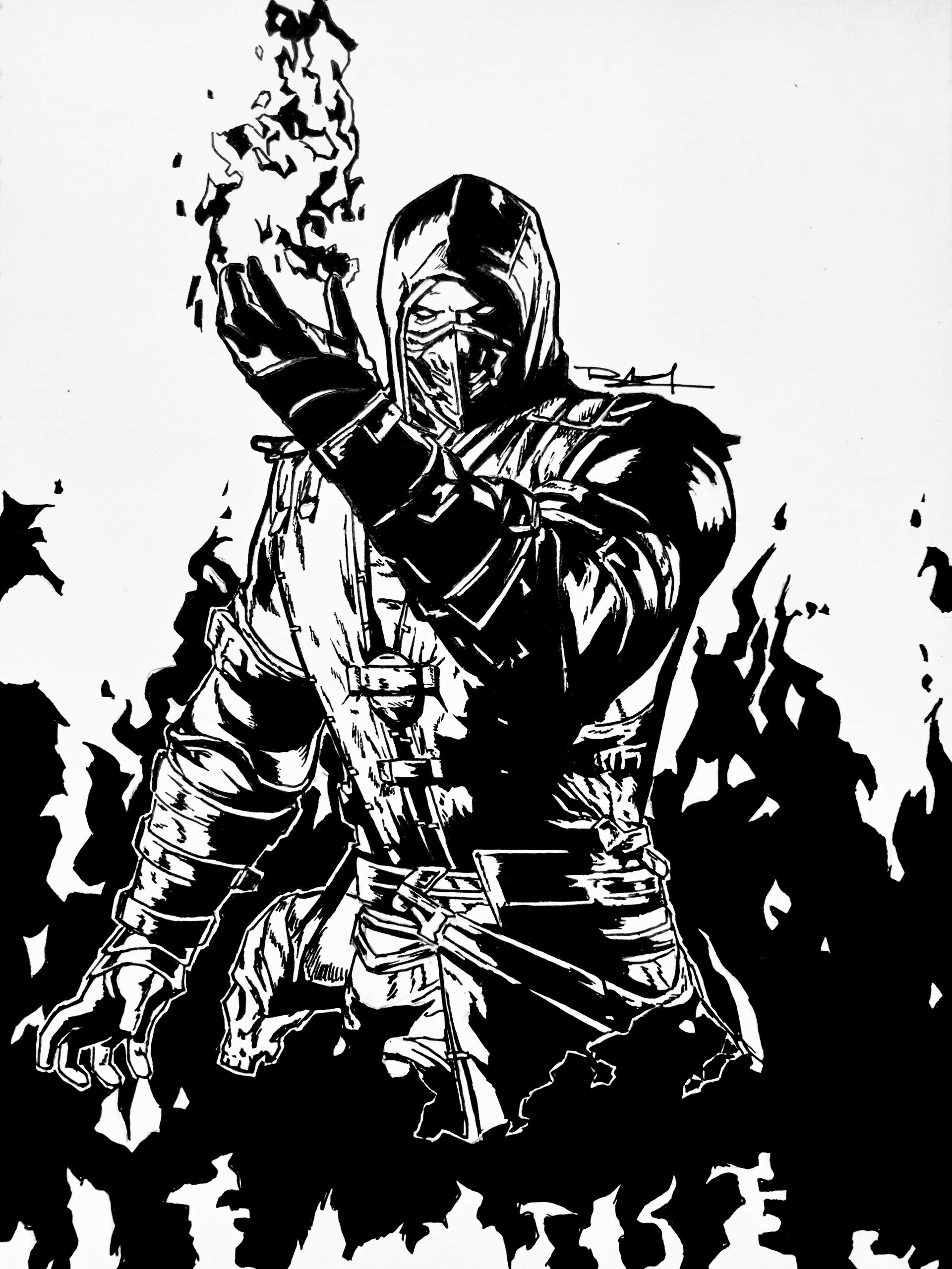 ArtStation - Mortal Kombat Characters Pen and Ink