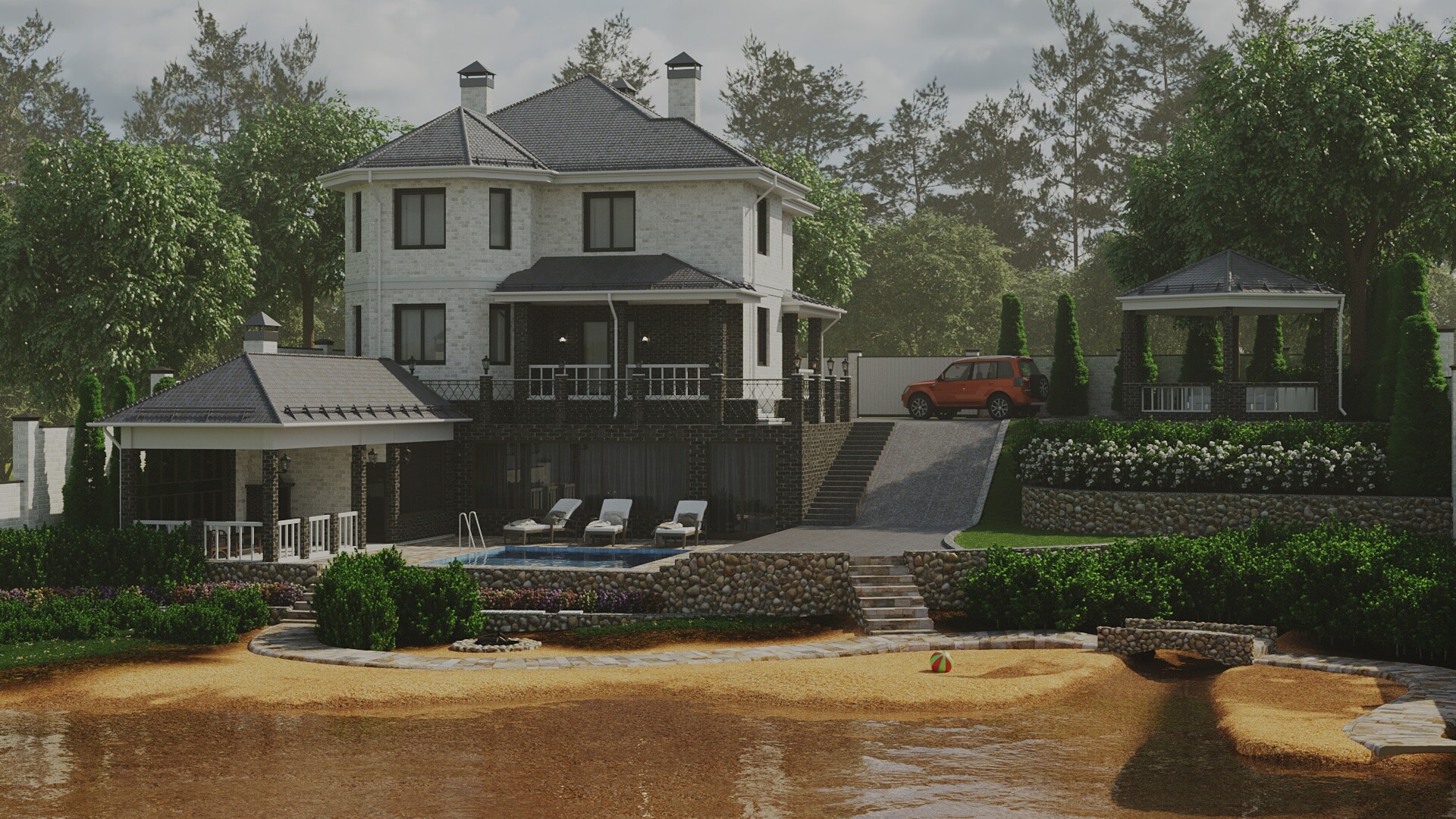 ArtStation - Country yard landscape