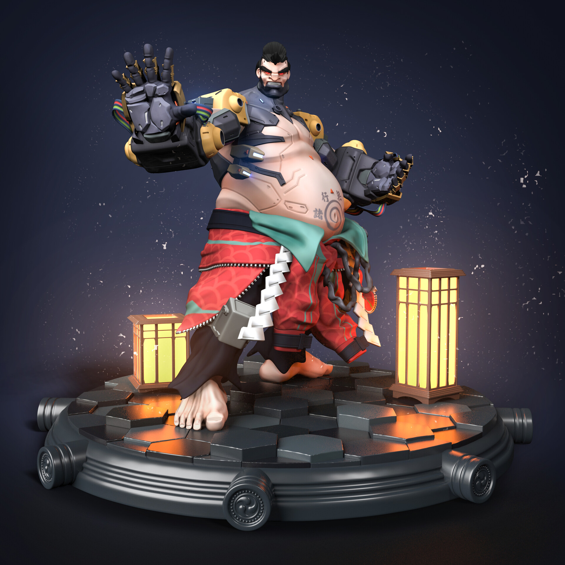 ArtStation - Neon Sumo Cyborg