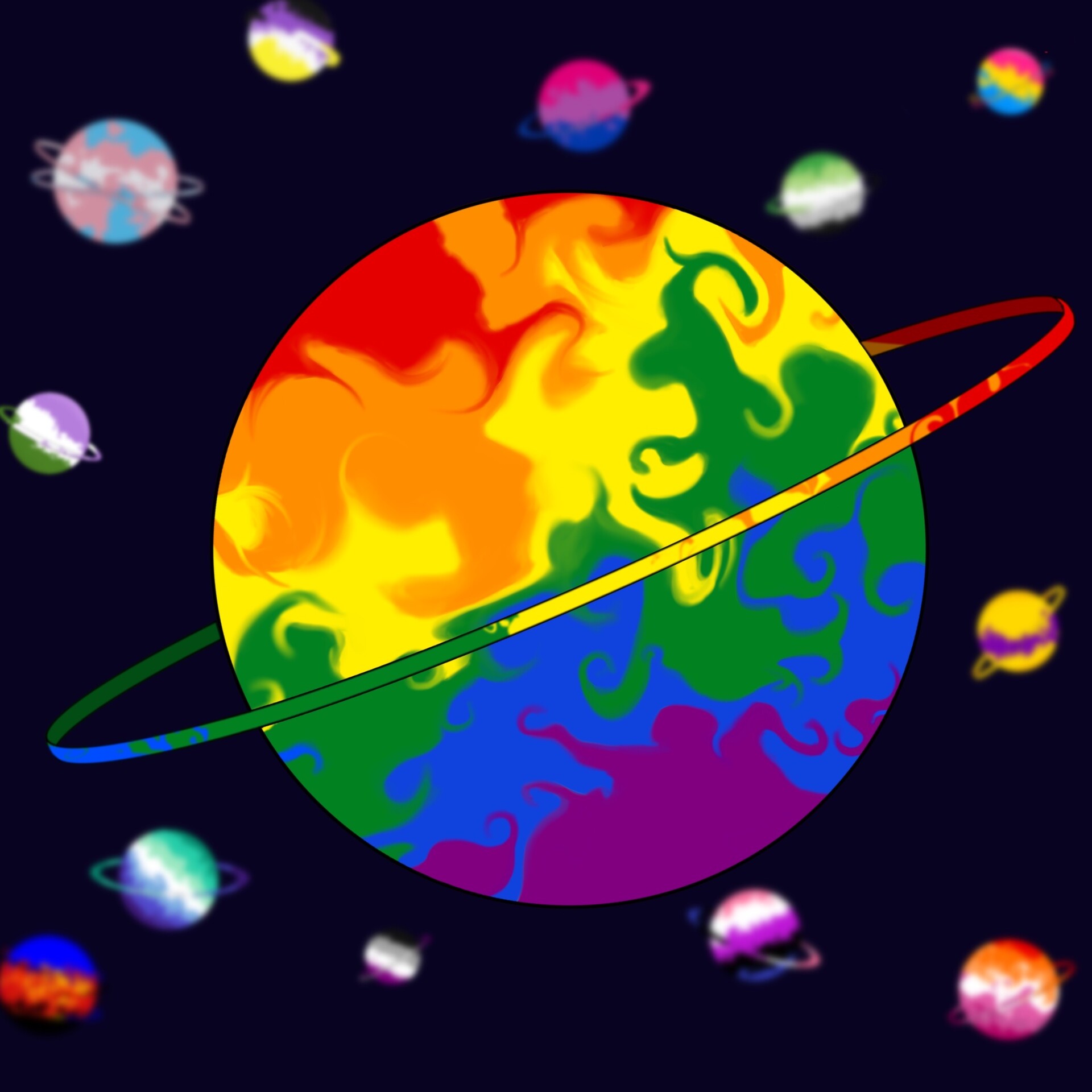 ArtStation - Pride planet：Lgbt rainbow