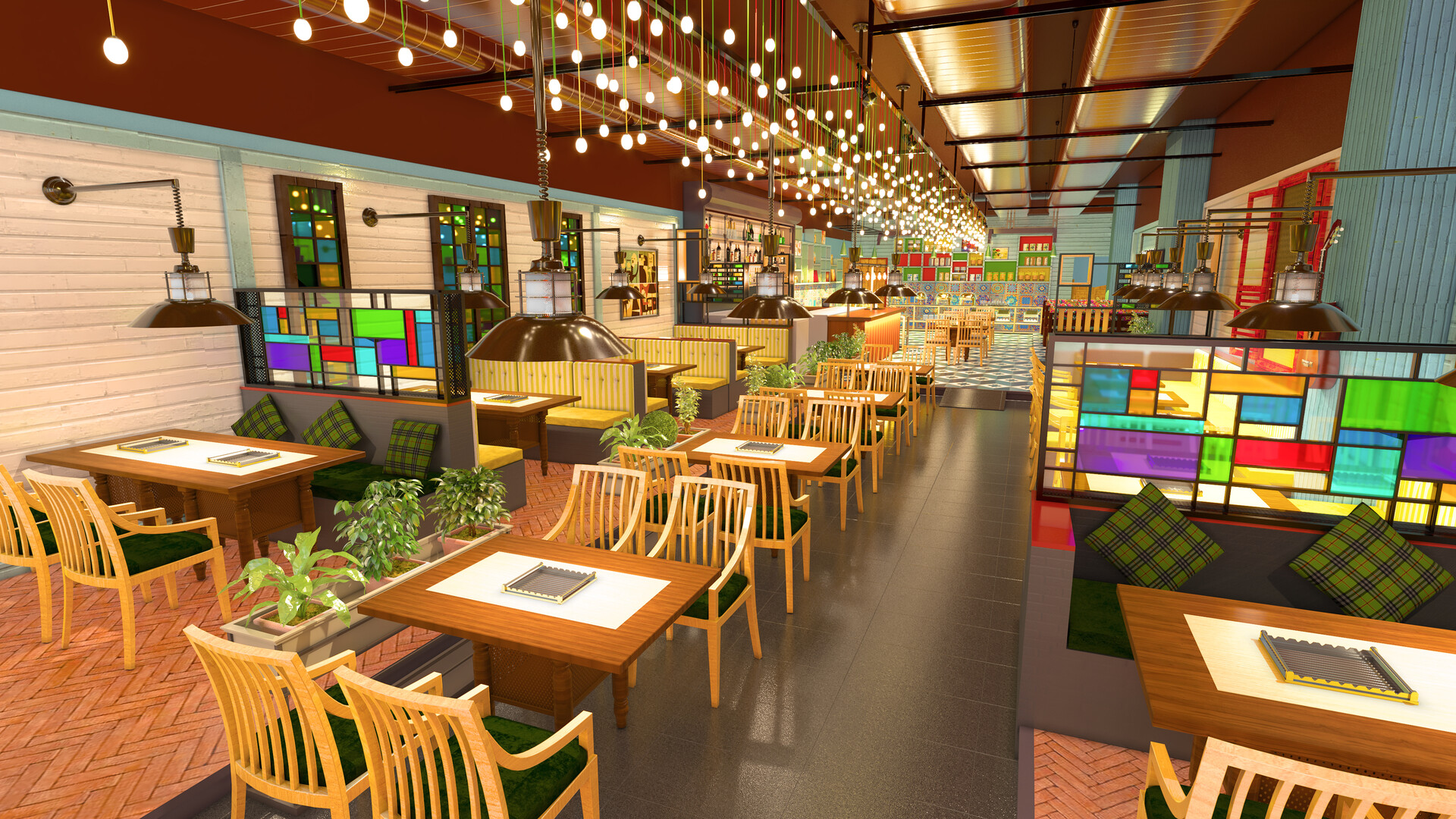 ArtStation - Restaurant Interior Illustration