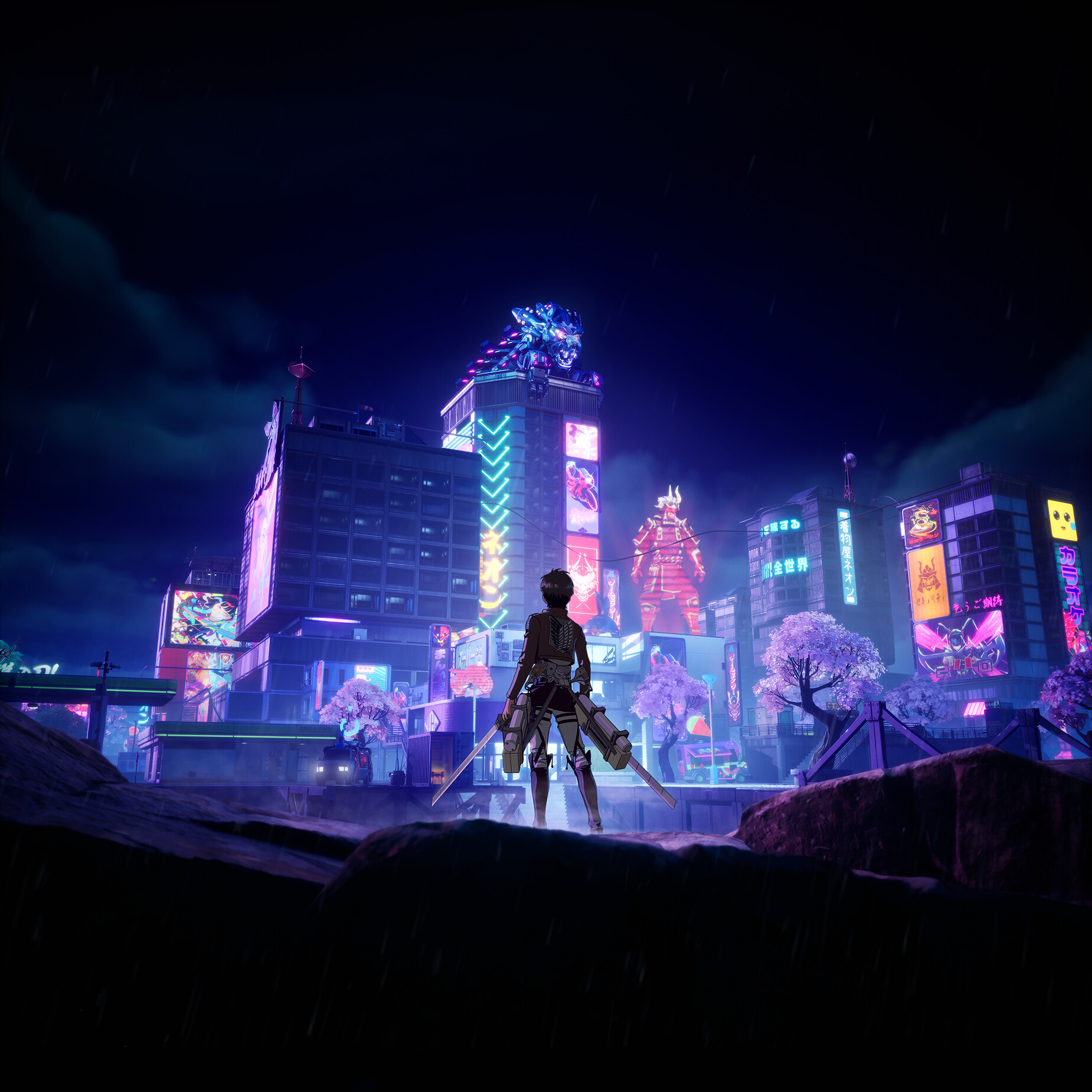 Anna Mullin - 'World Without Walls' loading screen for Attack on Titan and Fortnite collab