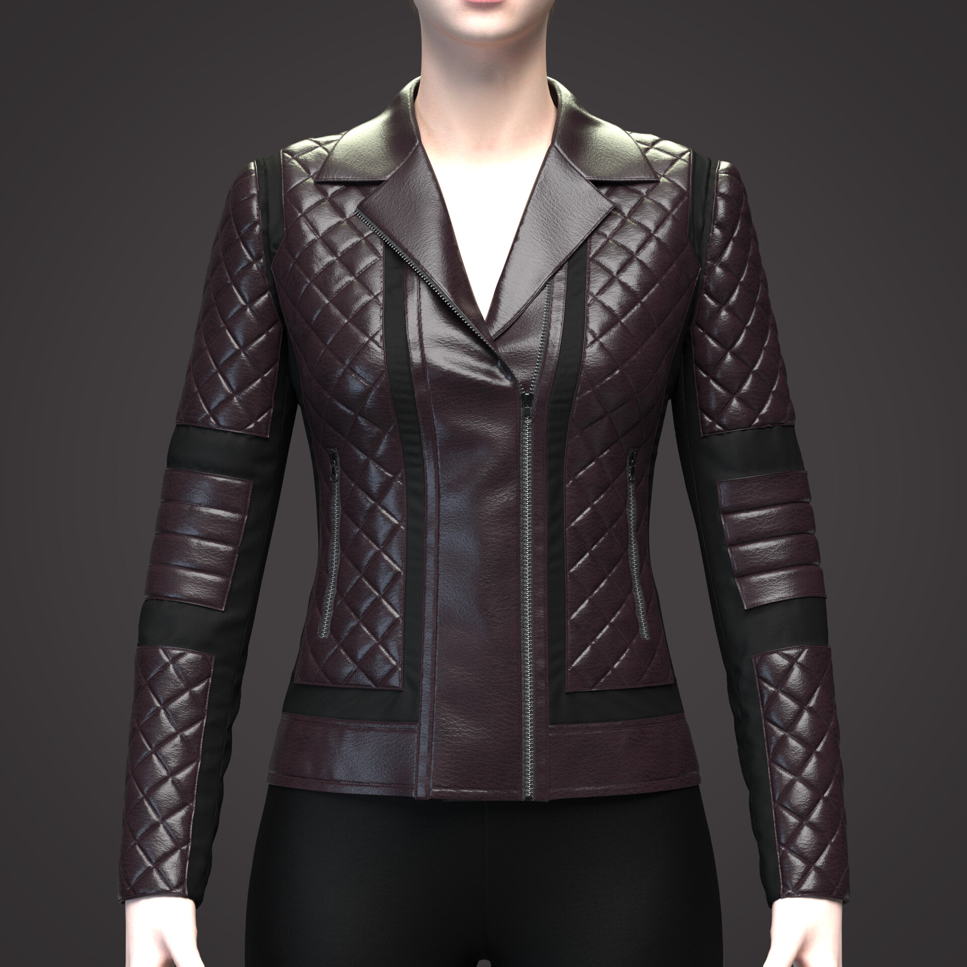 ArtStation - Women Quilted Jacket 3d Model