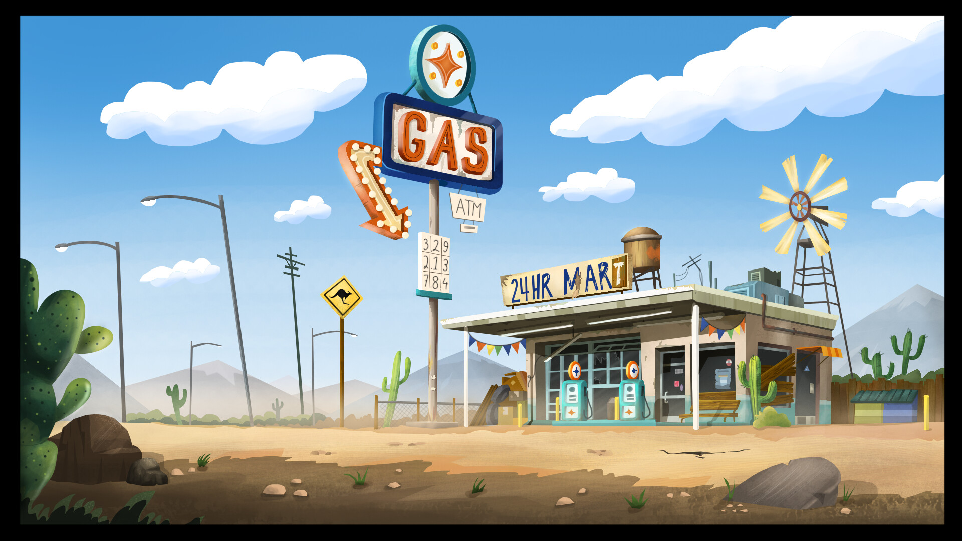 ArtStation - Gas Station - Digital Painting