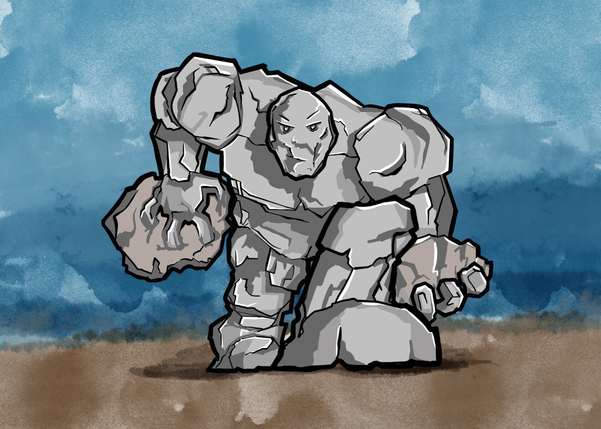 ArtStation - Character Concept: Rock Monster