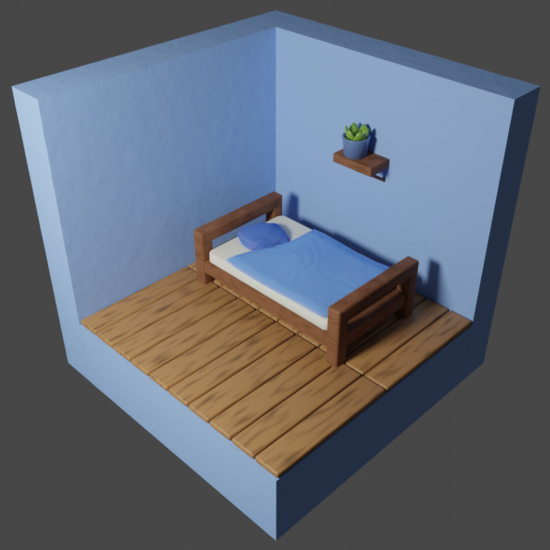 ArtStation - Isometric bedroom
