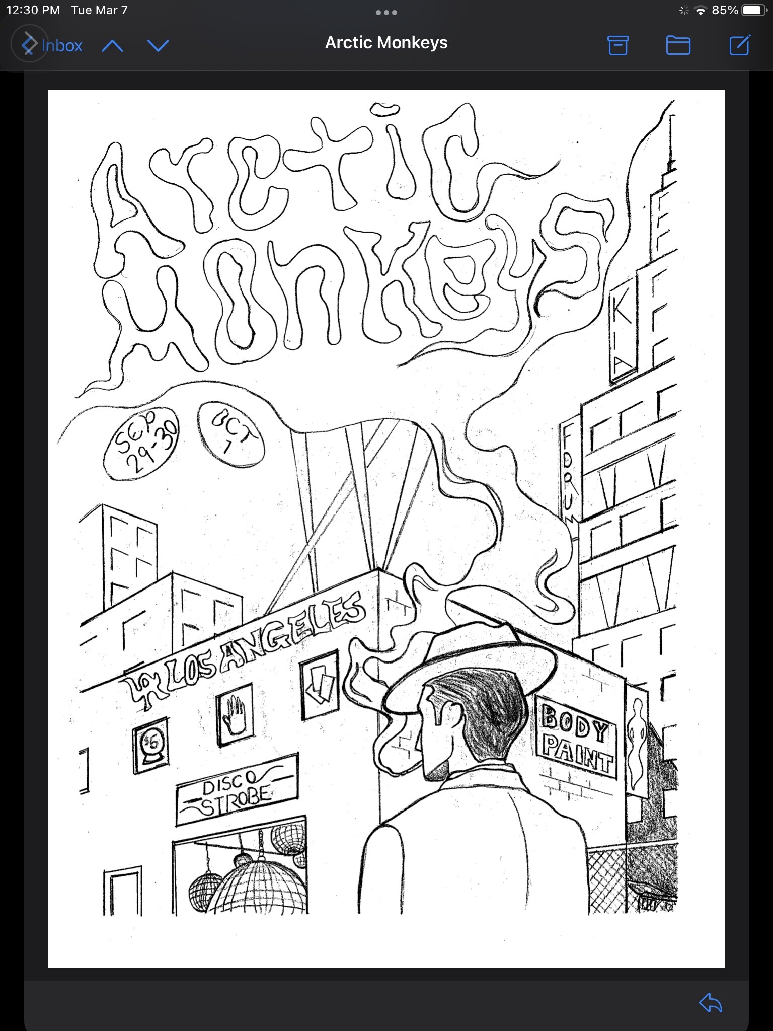 Maria Marks - Arctic Monkeys Gig Poster Illustration