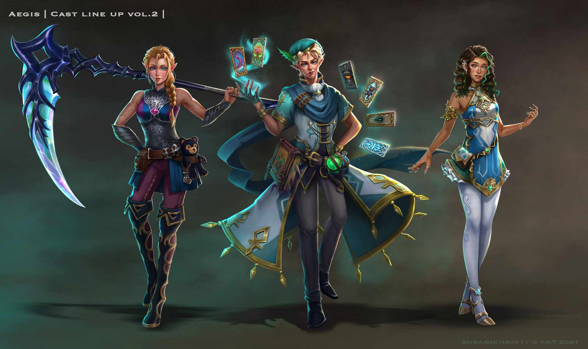 ArtStation - Aegis - book series character line up 2