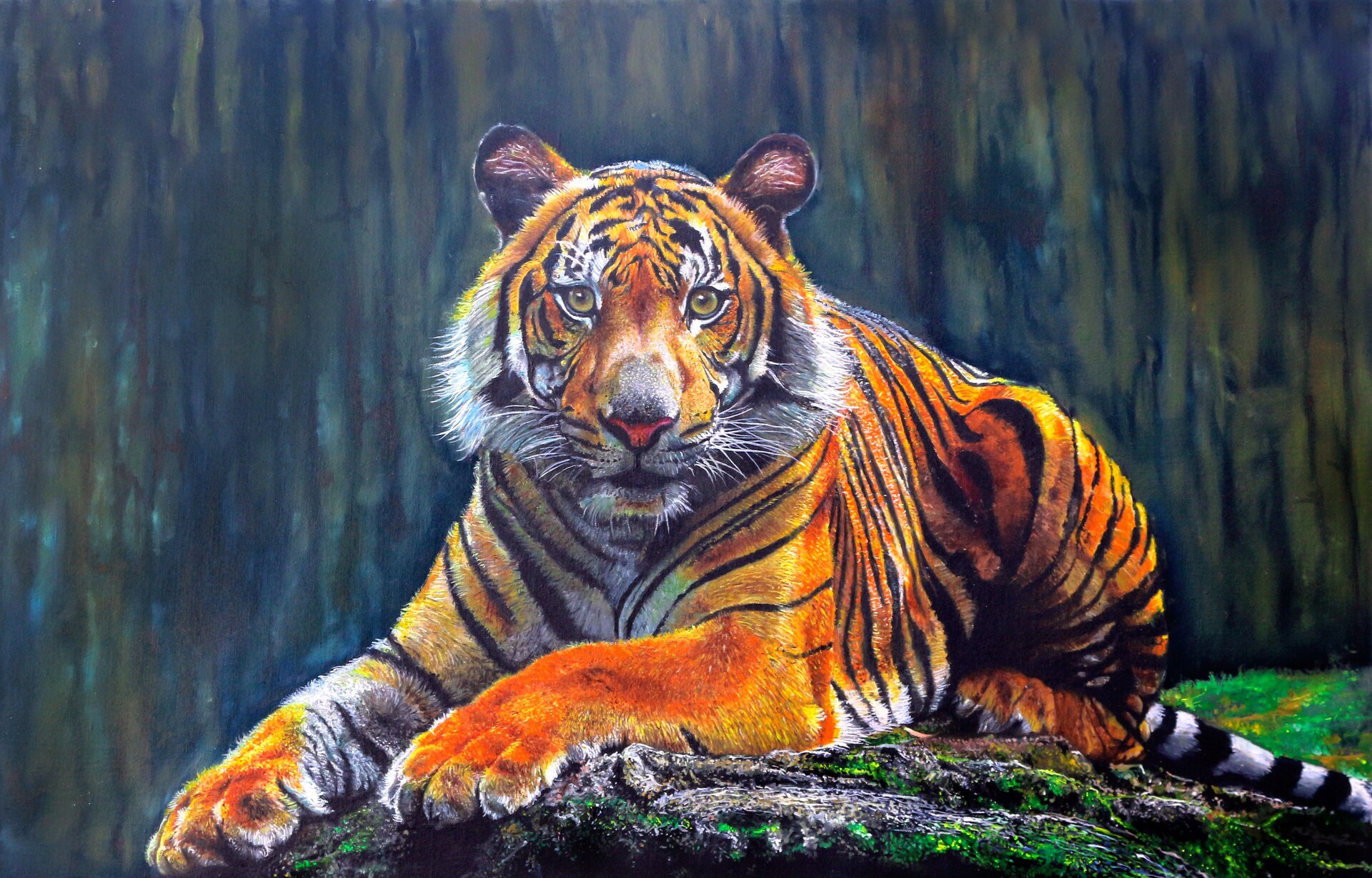 ArtStation - Canvas Tiger Oil Painting