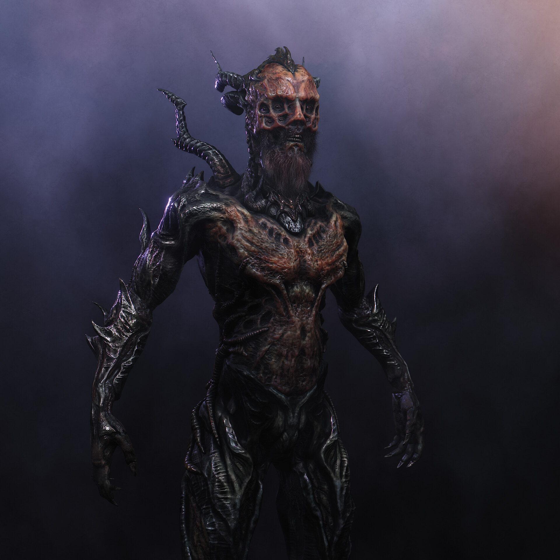 ArtStation - Bearded Eight-eyed Character