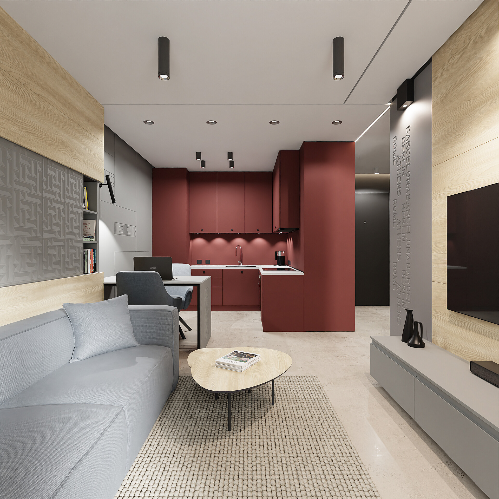 ArtStation - Open Kitchen Concept | Studio Apartment