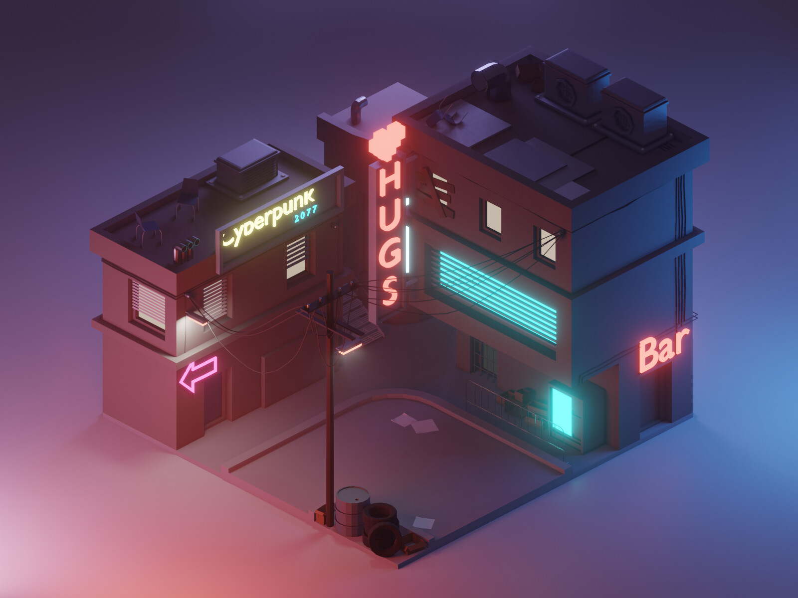 ArtStation - Cyberpunk Low Poly