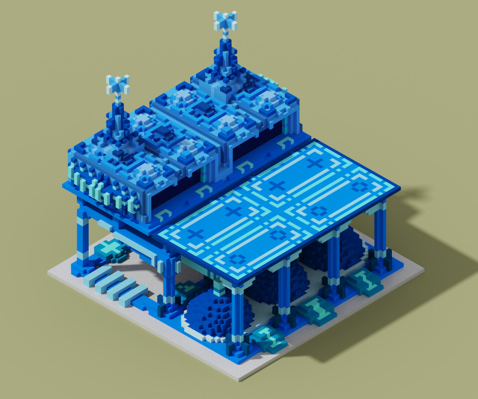 ArtStation - Voxel 3D building for game