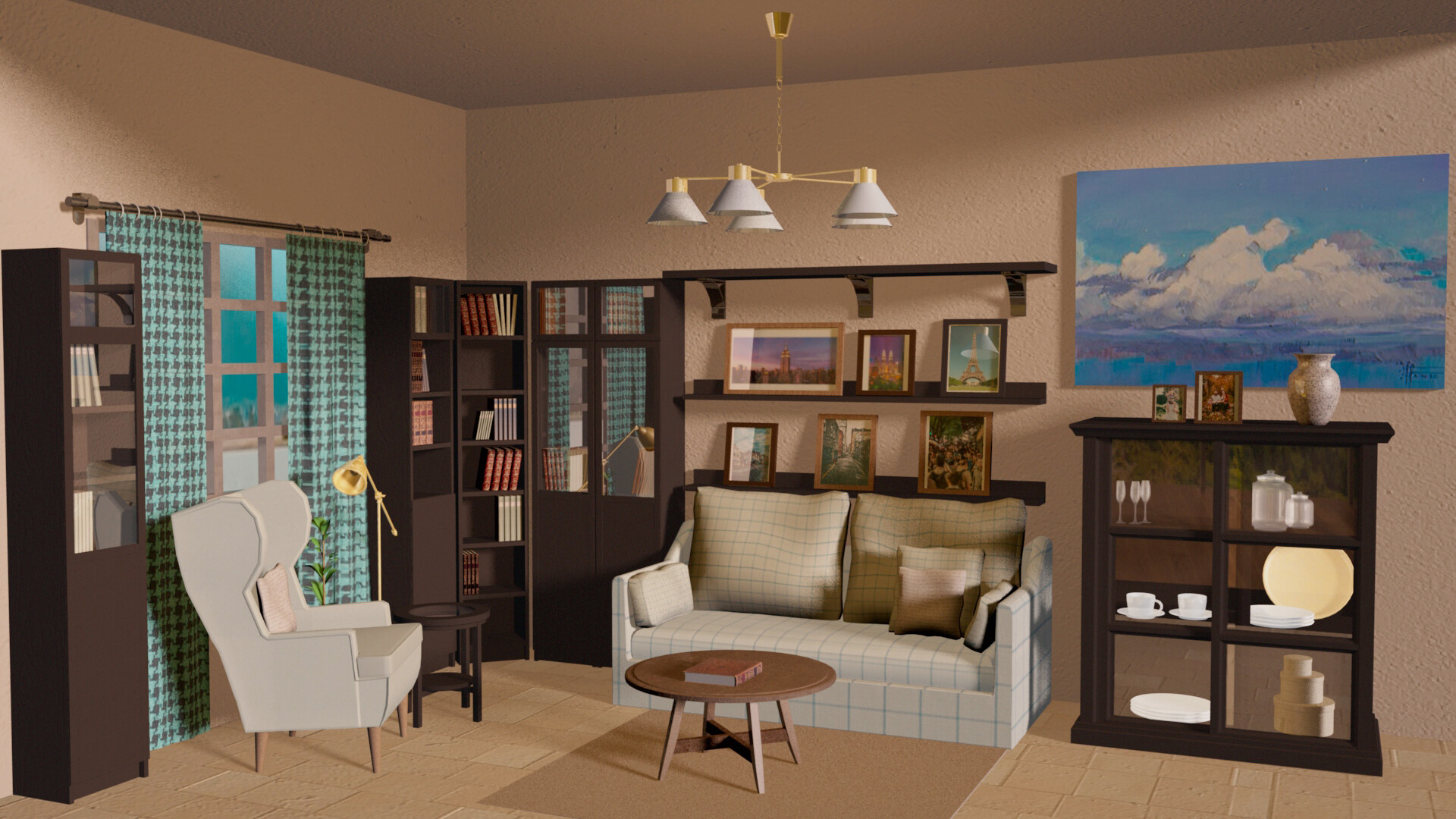 ArtStation - 3D Modeling - Living Room