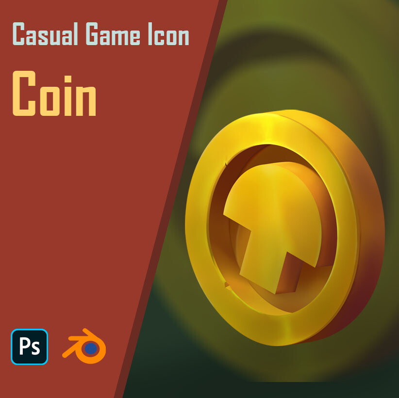 ArtStation - Casual game icon (coin)