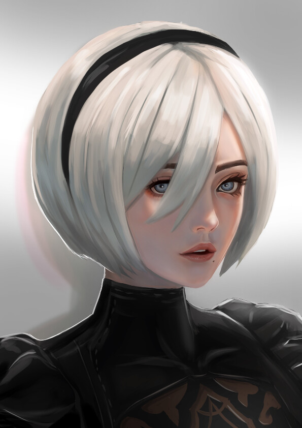 ArtStation - Nier Automata Portrait painting Fanart