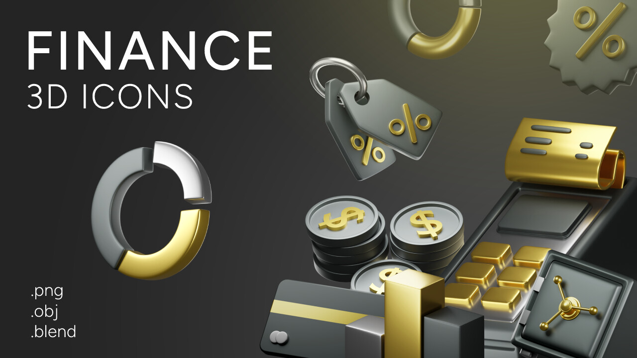 ArtStation - Finance 3D Icons Collection