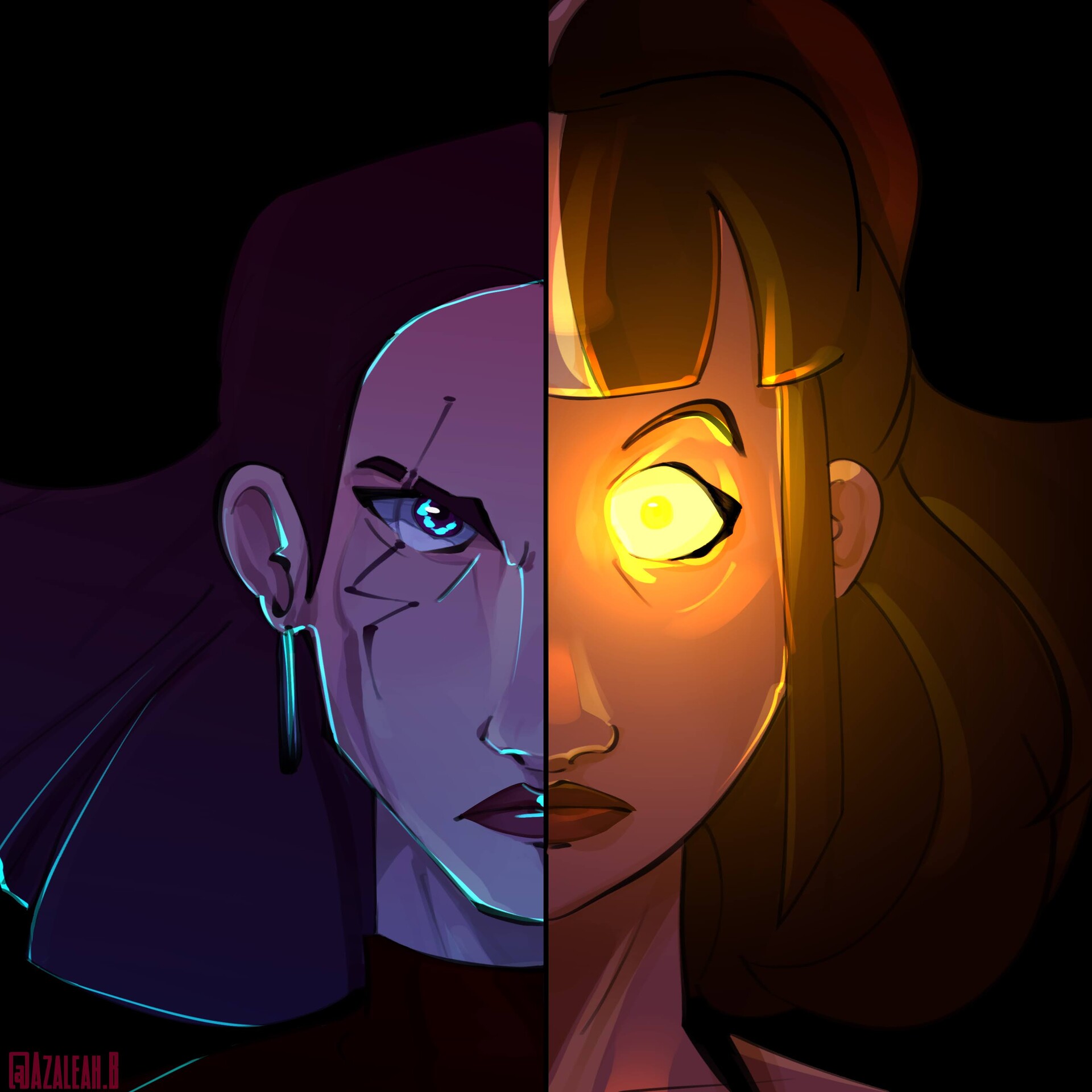 ArtStation - Glowing Half-Portraits