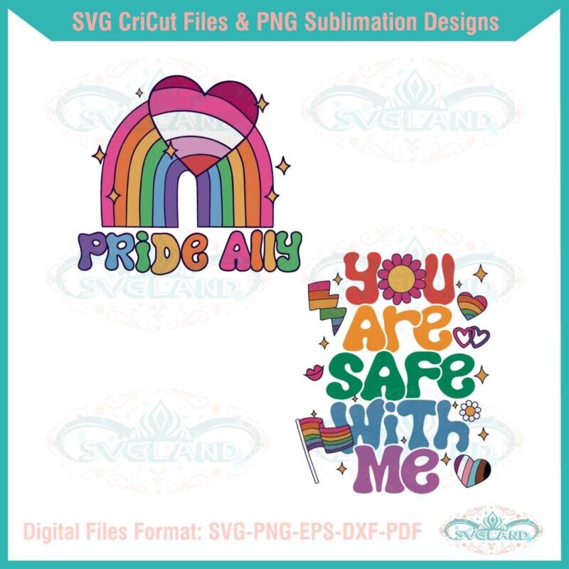 ArtStation - You Are Safe With Me Rainbow Pride SVG Graphic Design File