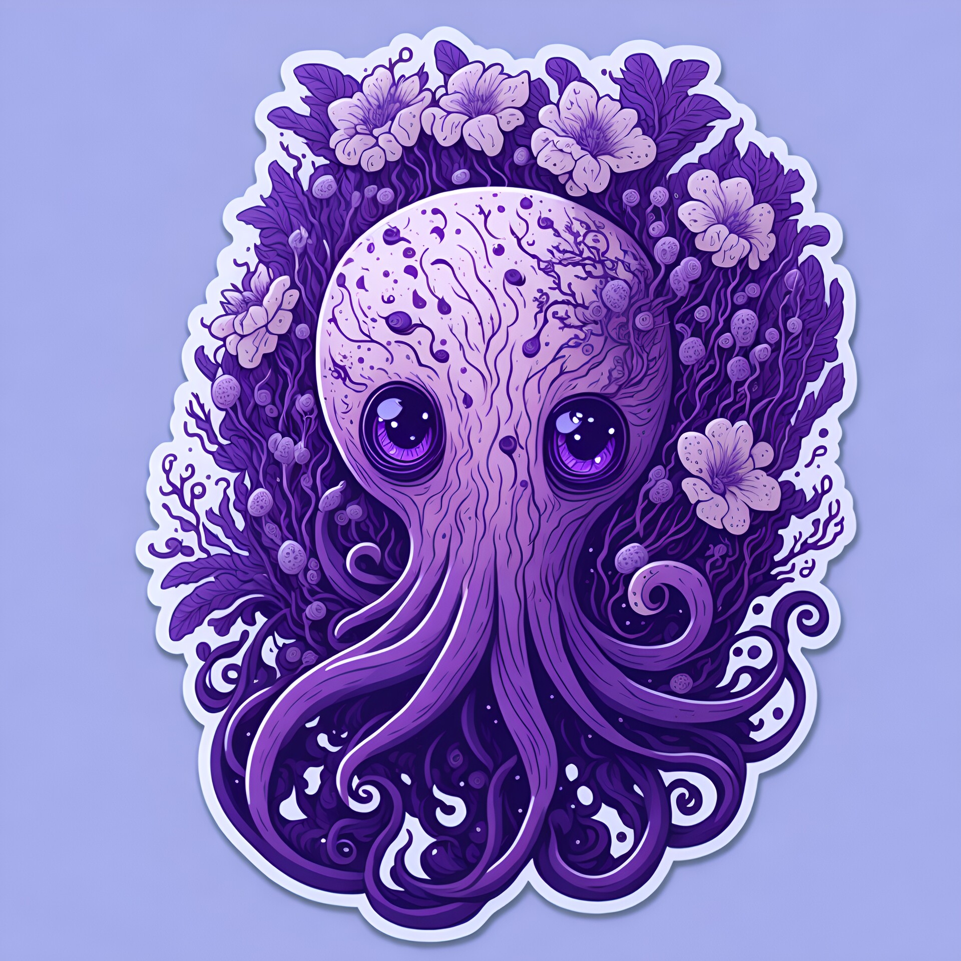 ArtStation - Blooming Delight: The Vivid Octopus with a Floral Splash!