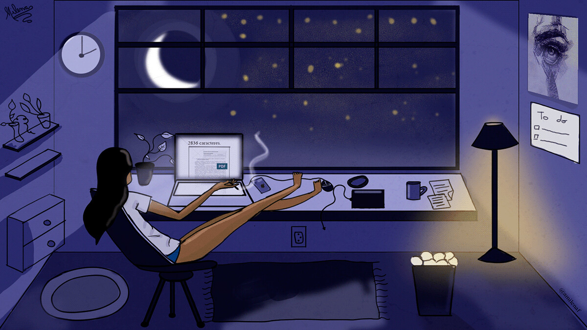 ArtStation - Late Night Working Illustration