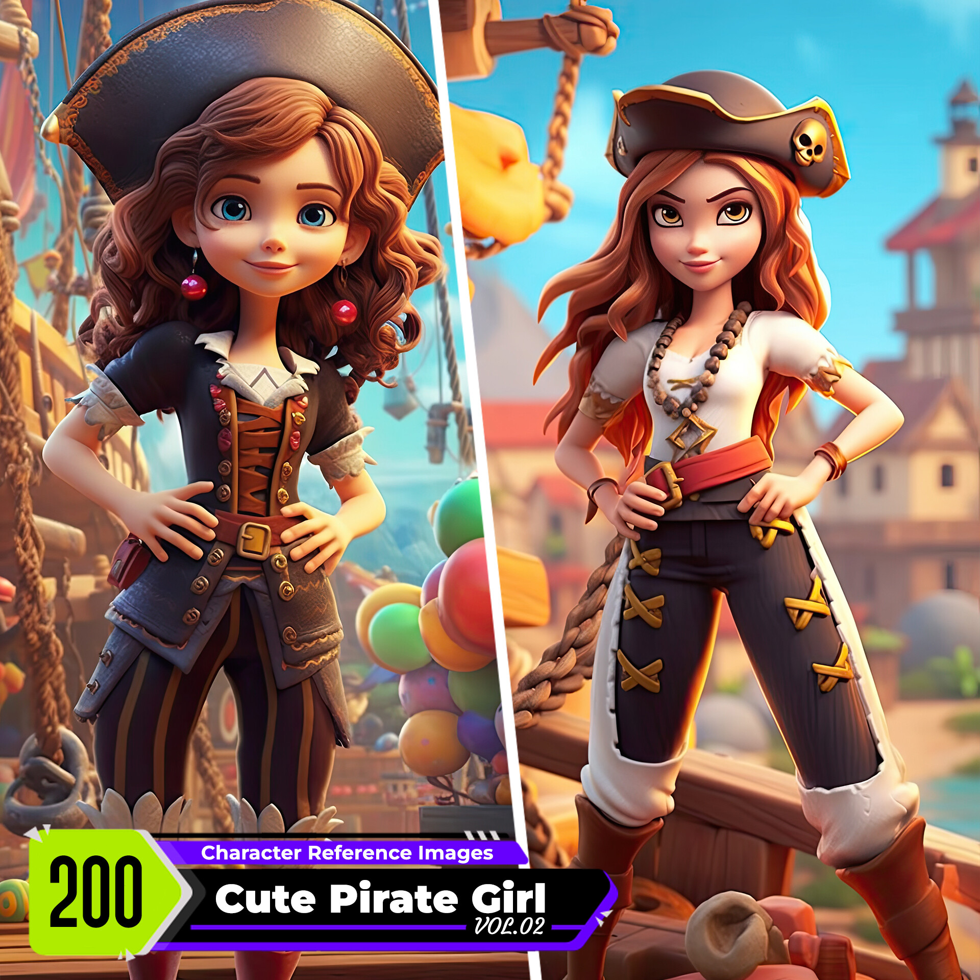 ArtStation - Cute Pirate Girl VOL.02 | 4K Reference Images