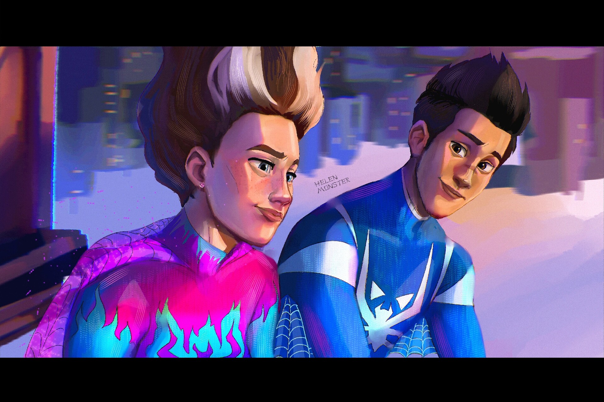 ArtStation - Kenji Kon and Helen crossover spider verse