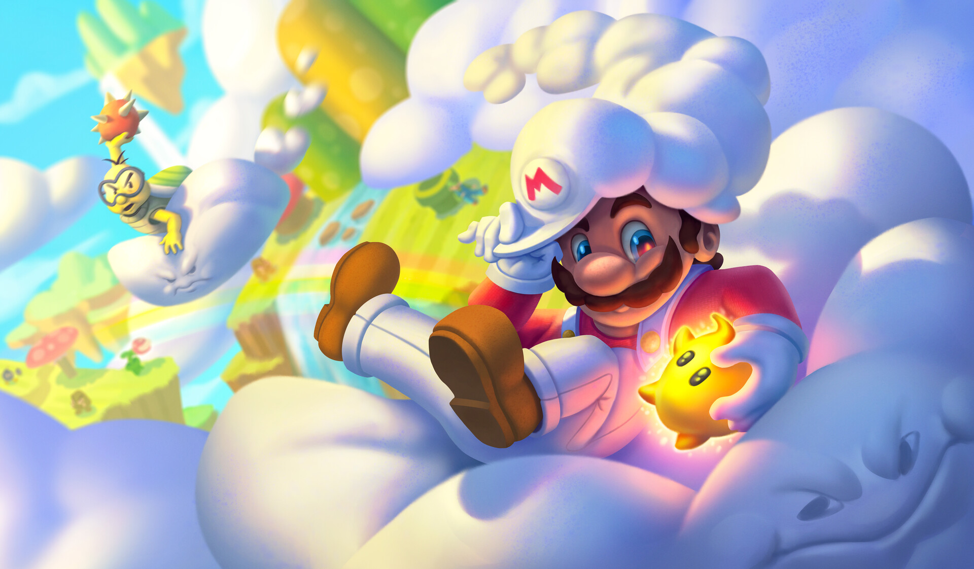 mario clouds art