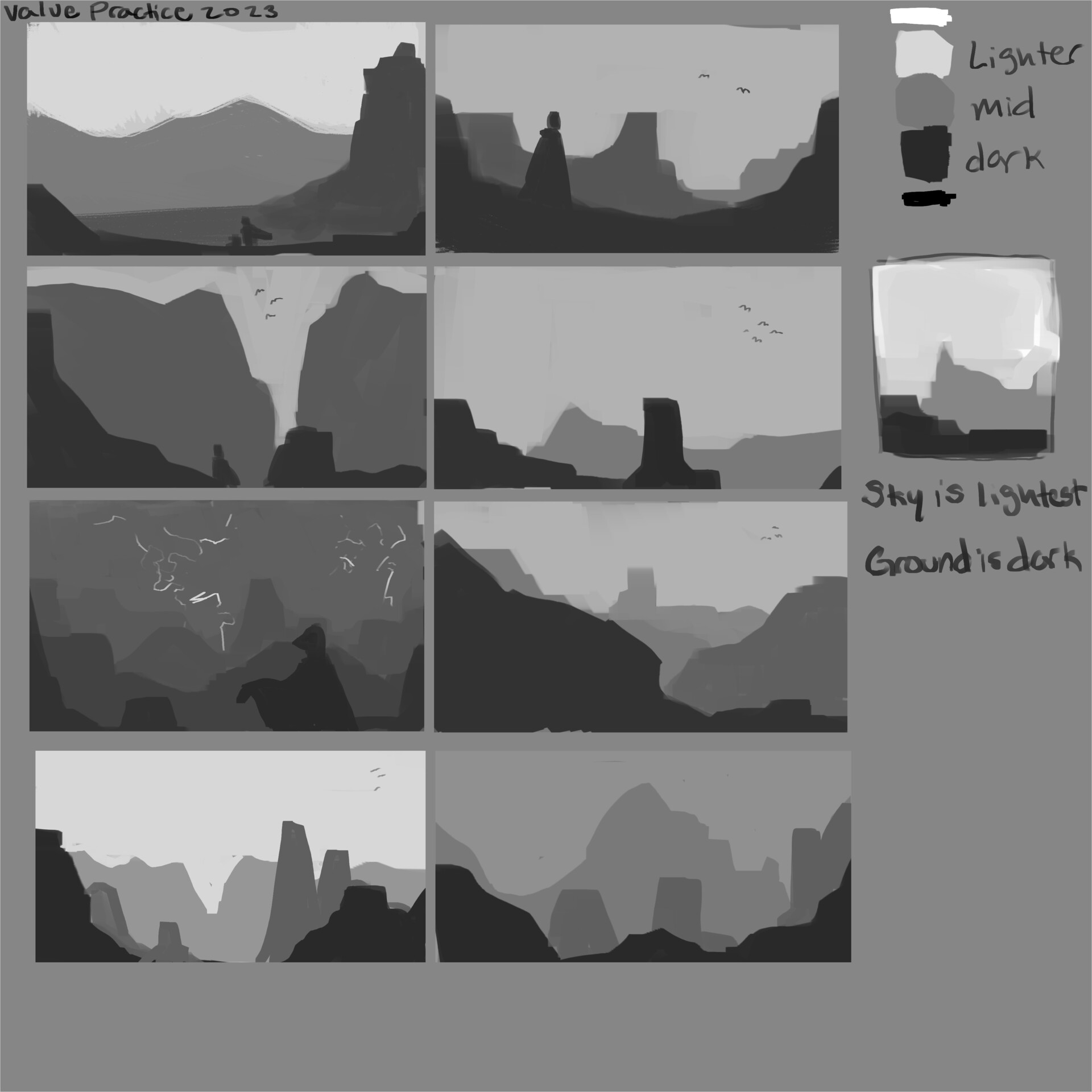 ArtStation - value practice