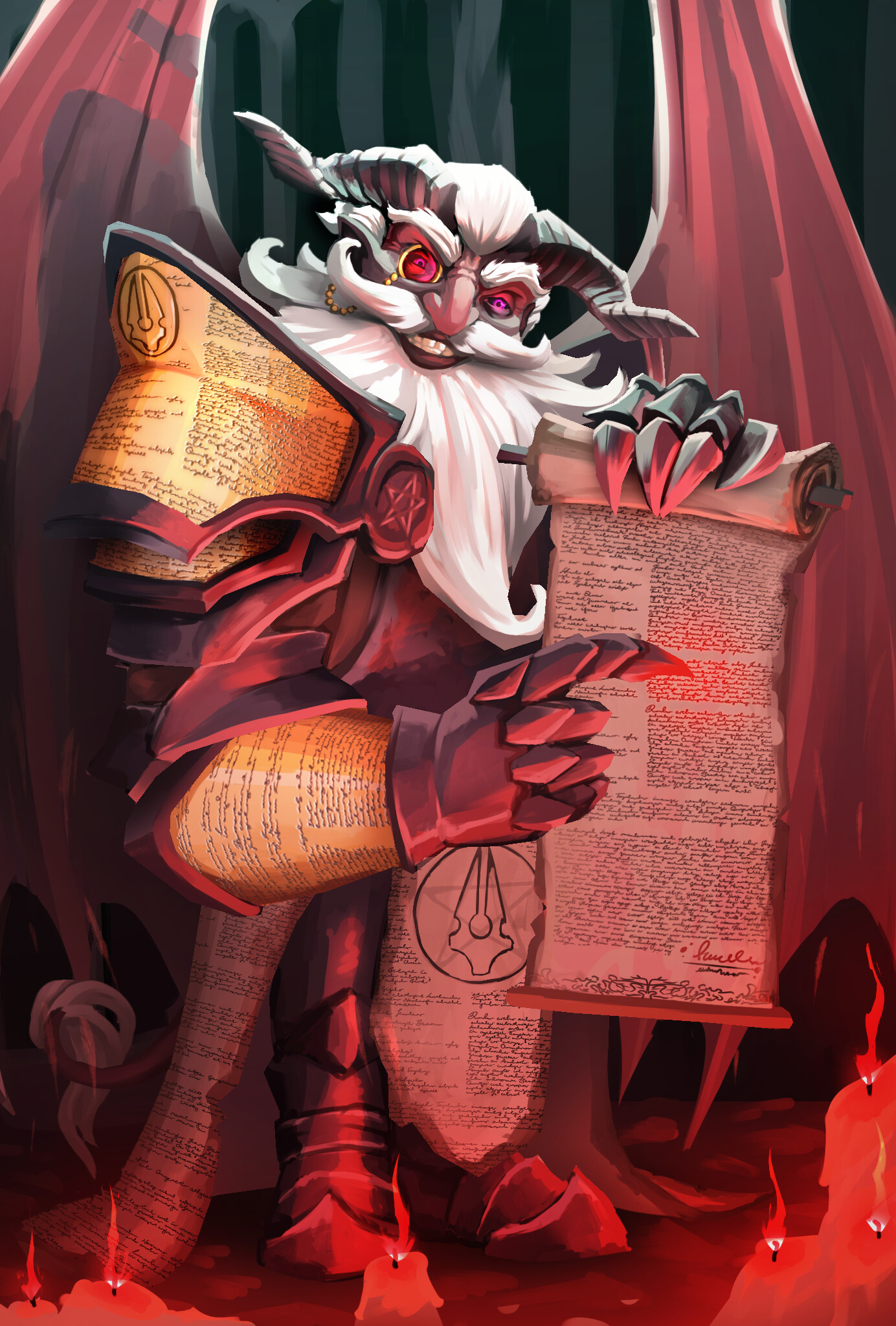 ArtStation - Pathfinder Wrath of the Rightous, Custom Character Portrait: Dwarven Devil