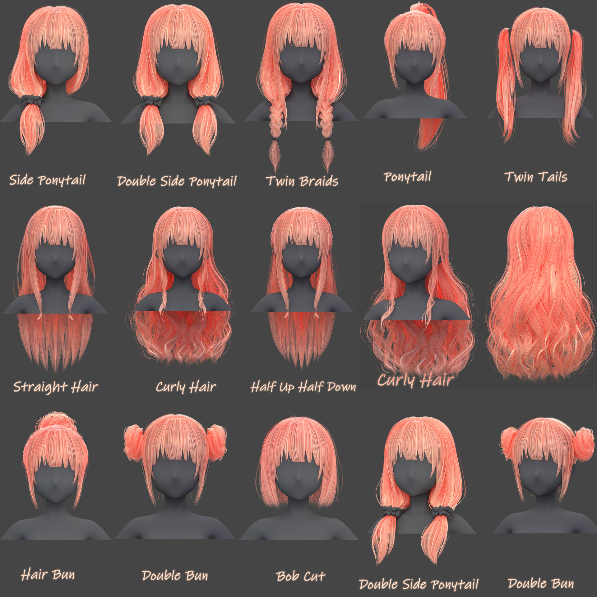 Aurthur Cayley Poly Hairstyles Pack 12 Types If Hairstyles