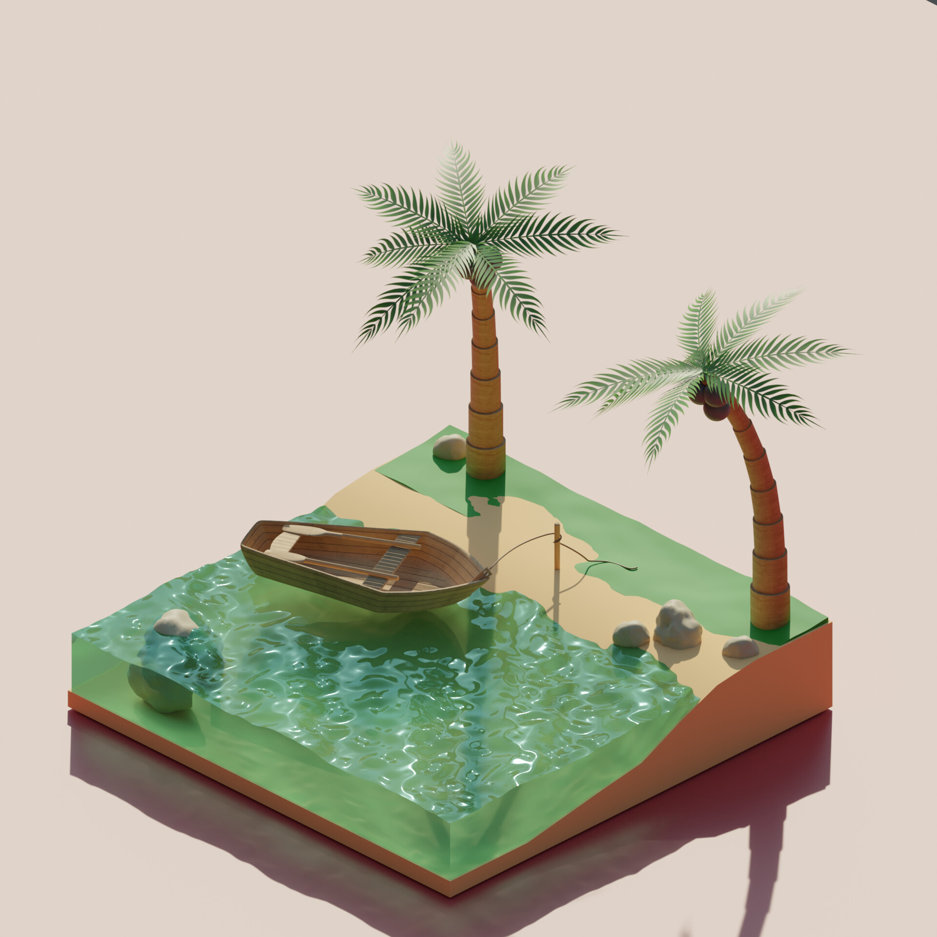 ArtStation - Tropic island | Learning in Blender