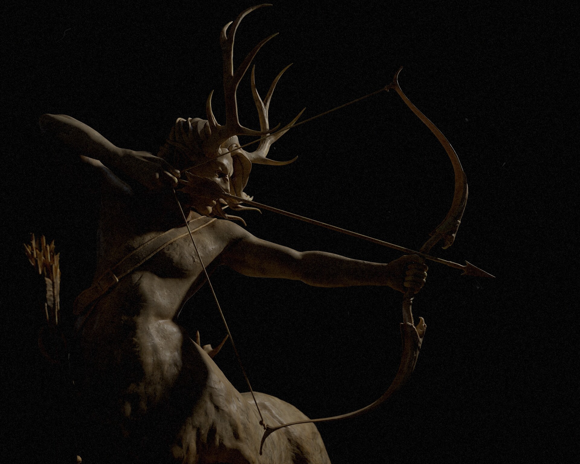 Georgian Avasilcutei - Cervitaur statue - game asset