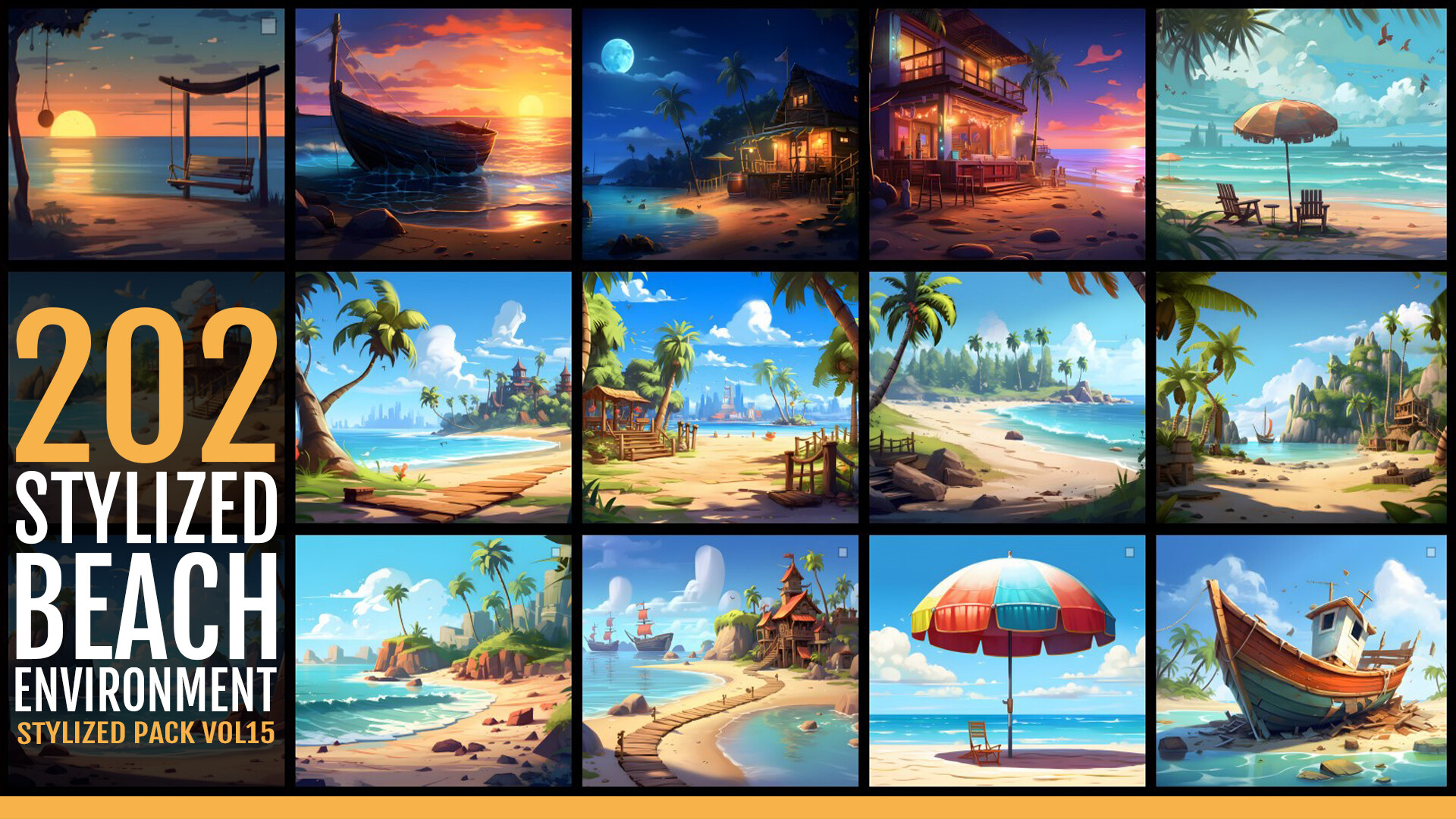 Artificial Dimension - 202 Stylized Environment [Beach] References VOL15