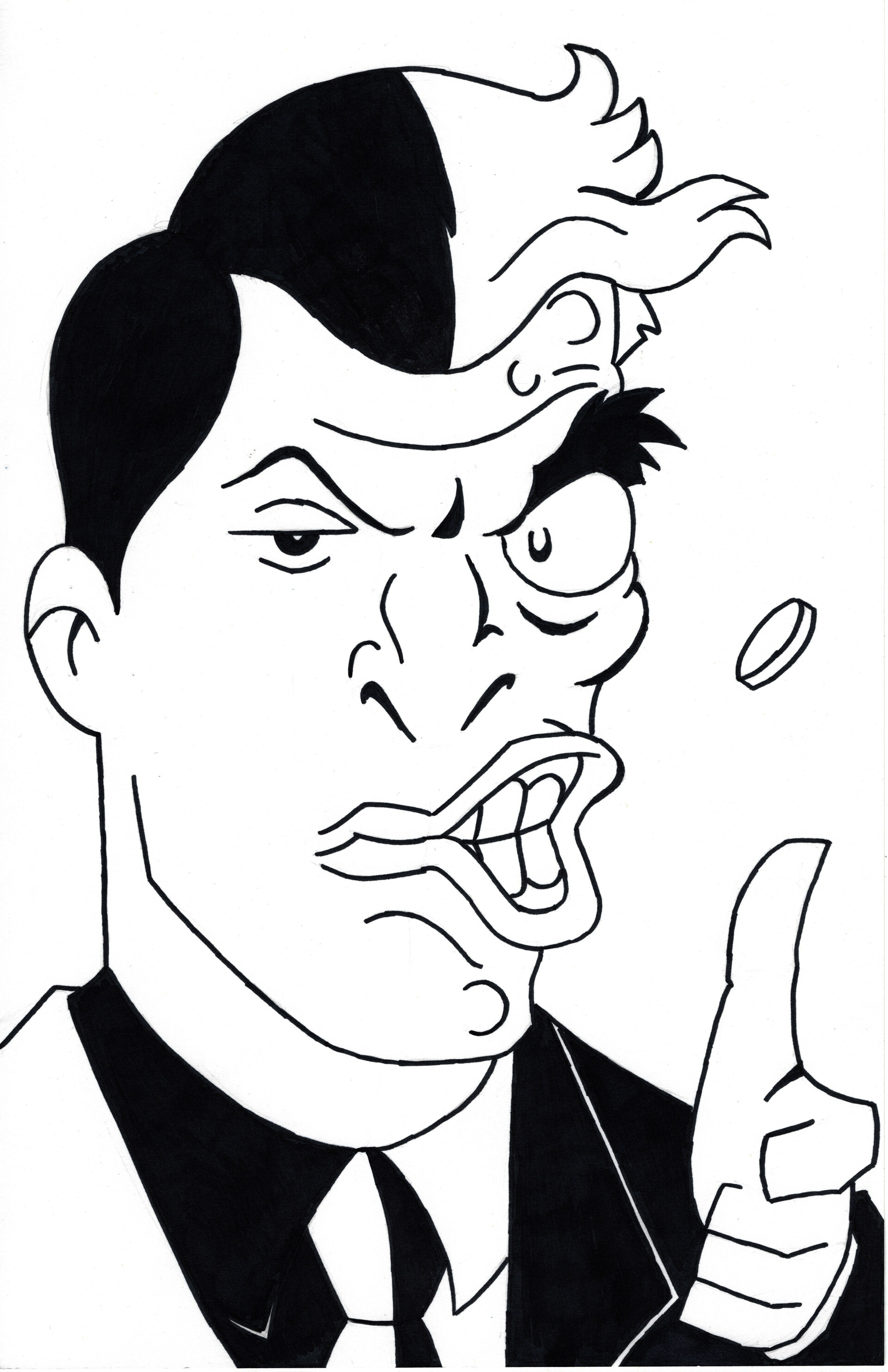 two face outline drawing