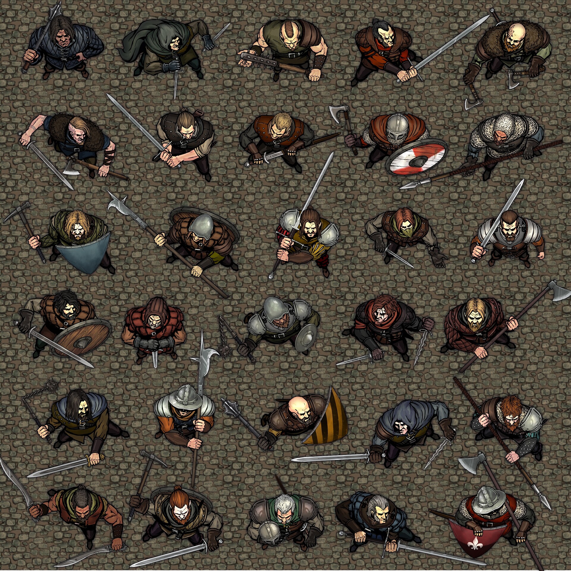 ArtStation - Human mercenaries and bandits token pack