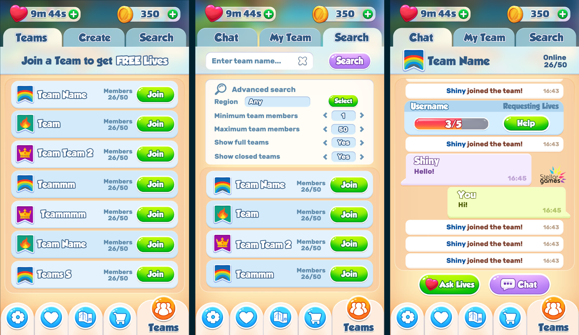 Anastasia Comarova - Pearl Blast UI Elements