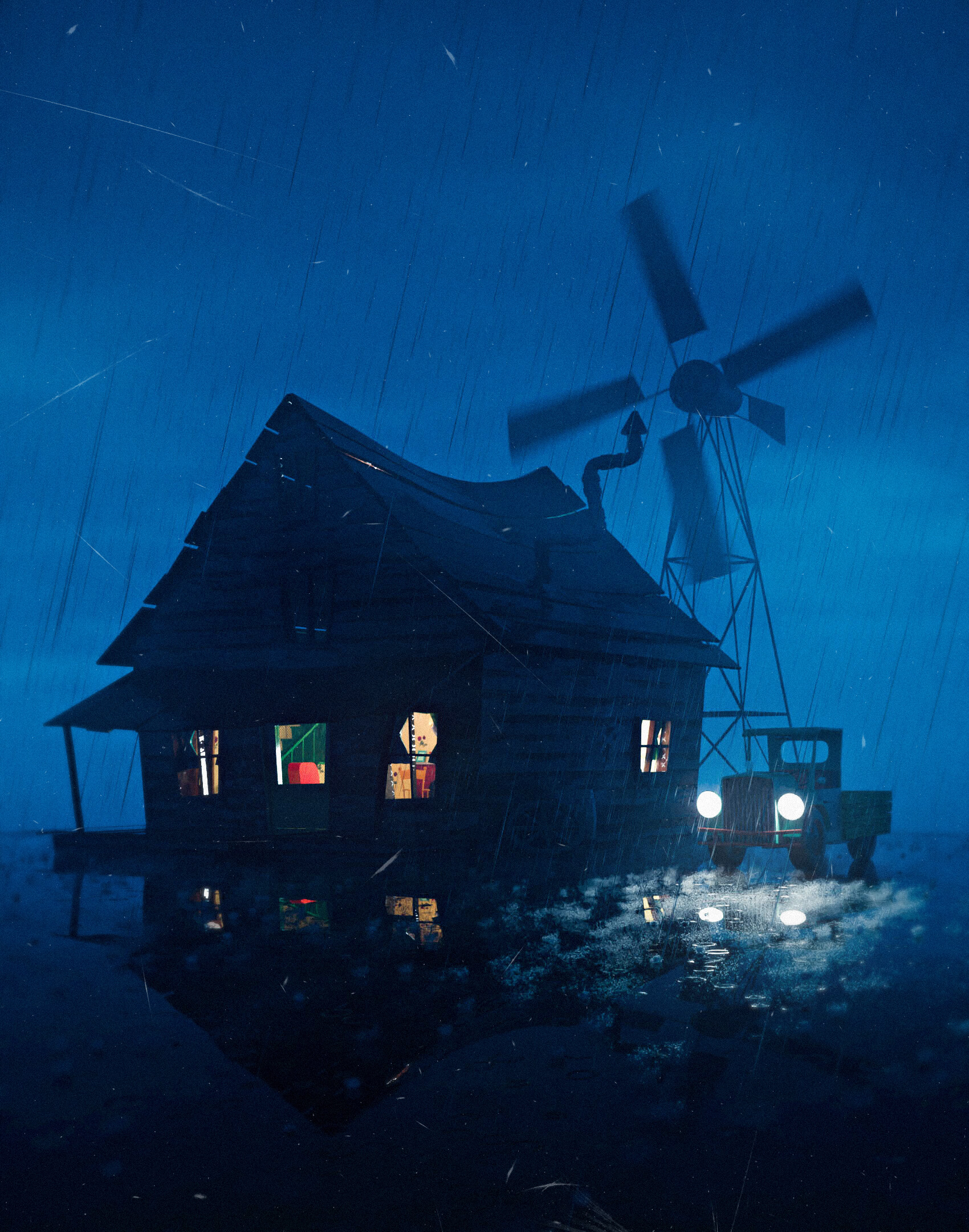 ArtStation - Courage the Cowardly Dog House Art