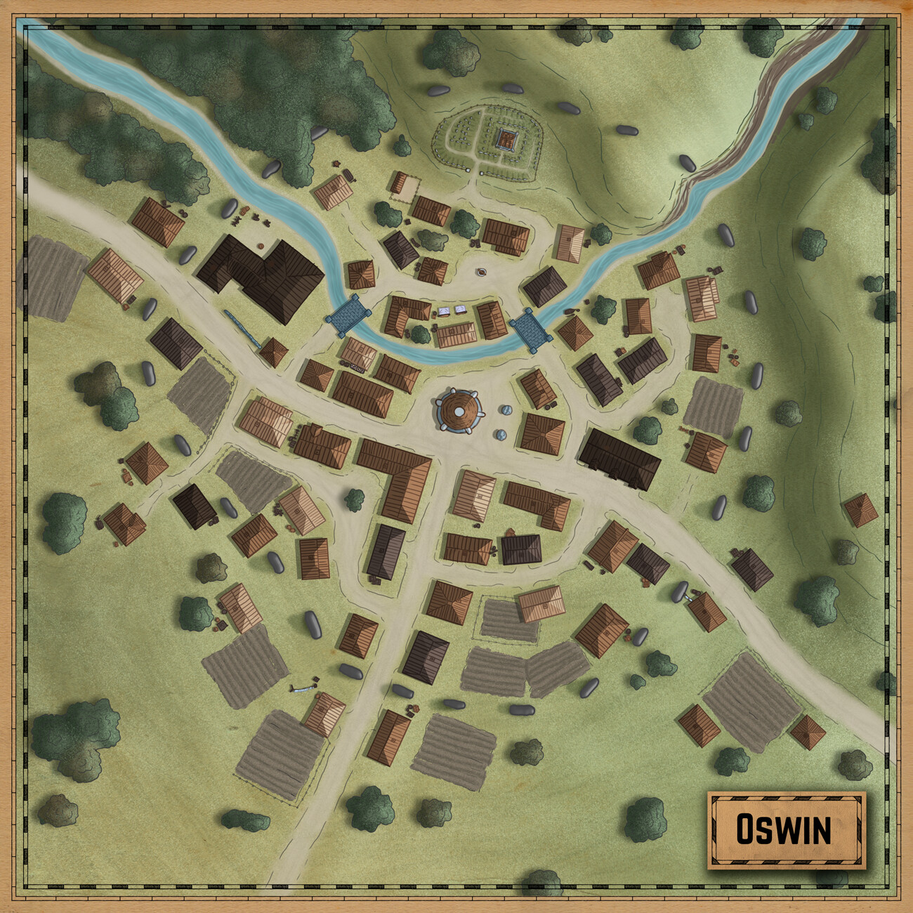 ArtStation - Oswin Village map