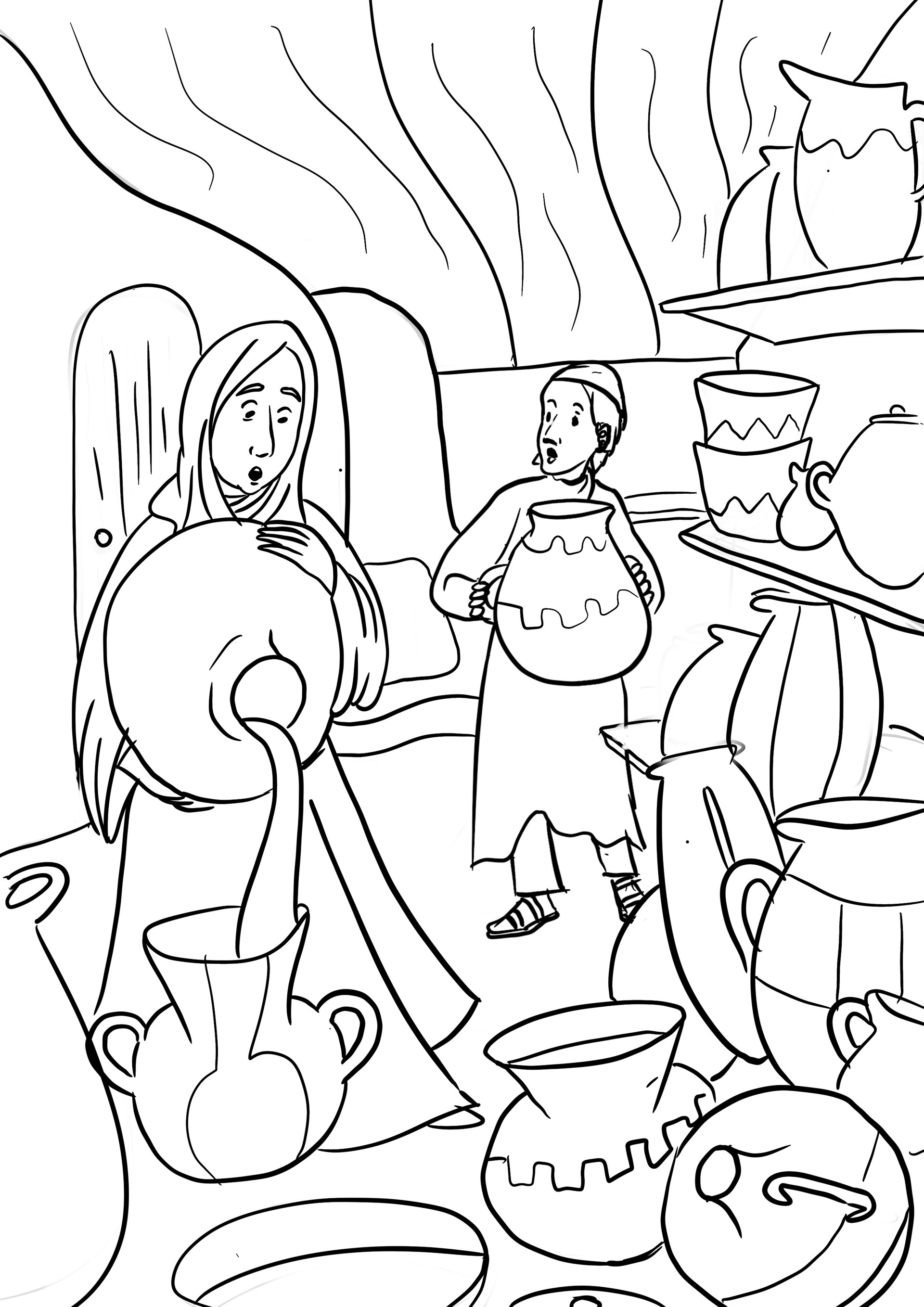 wedding at cana coloring sheet