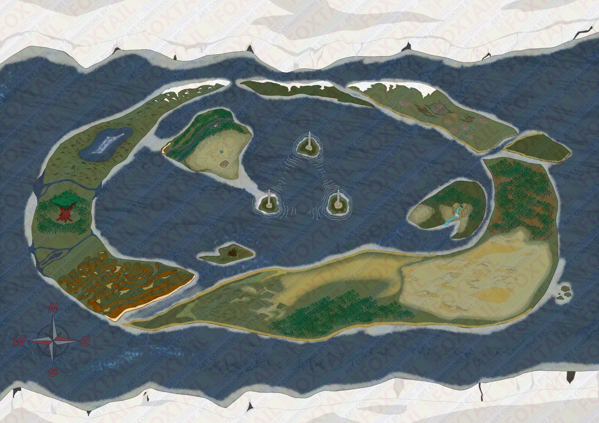 ArtStation - D&D continent map