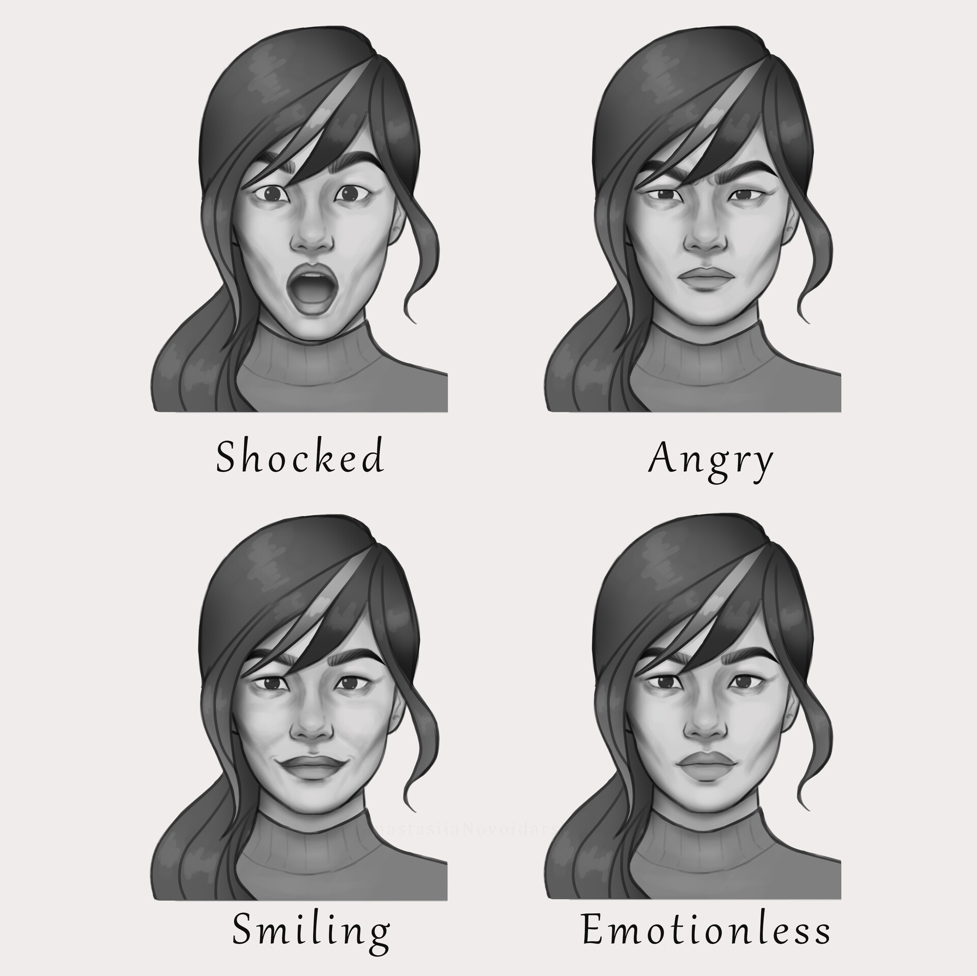 Emotionless Face Drawing