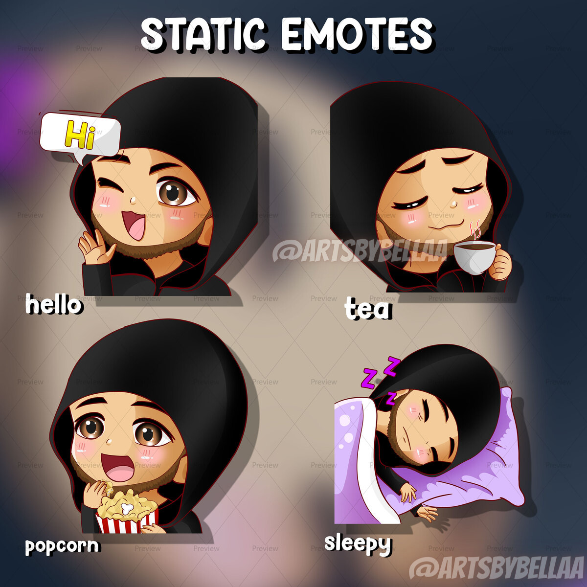 ArtStation - Chibi emotes for Scrolly